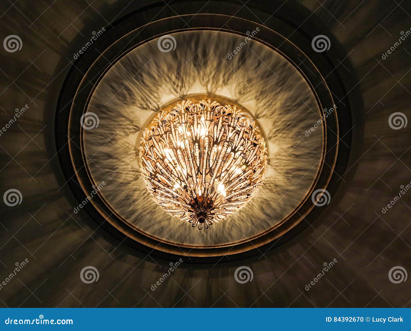 Round Elegant Lamp stock photo. Image of glow, brass - 84392670