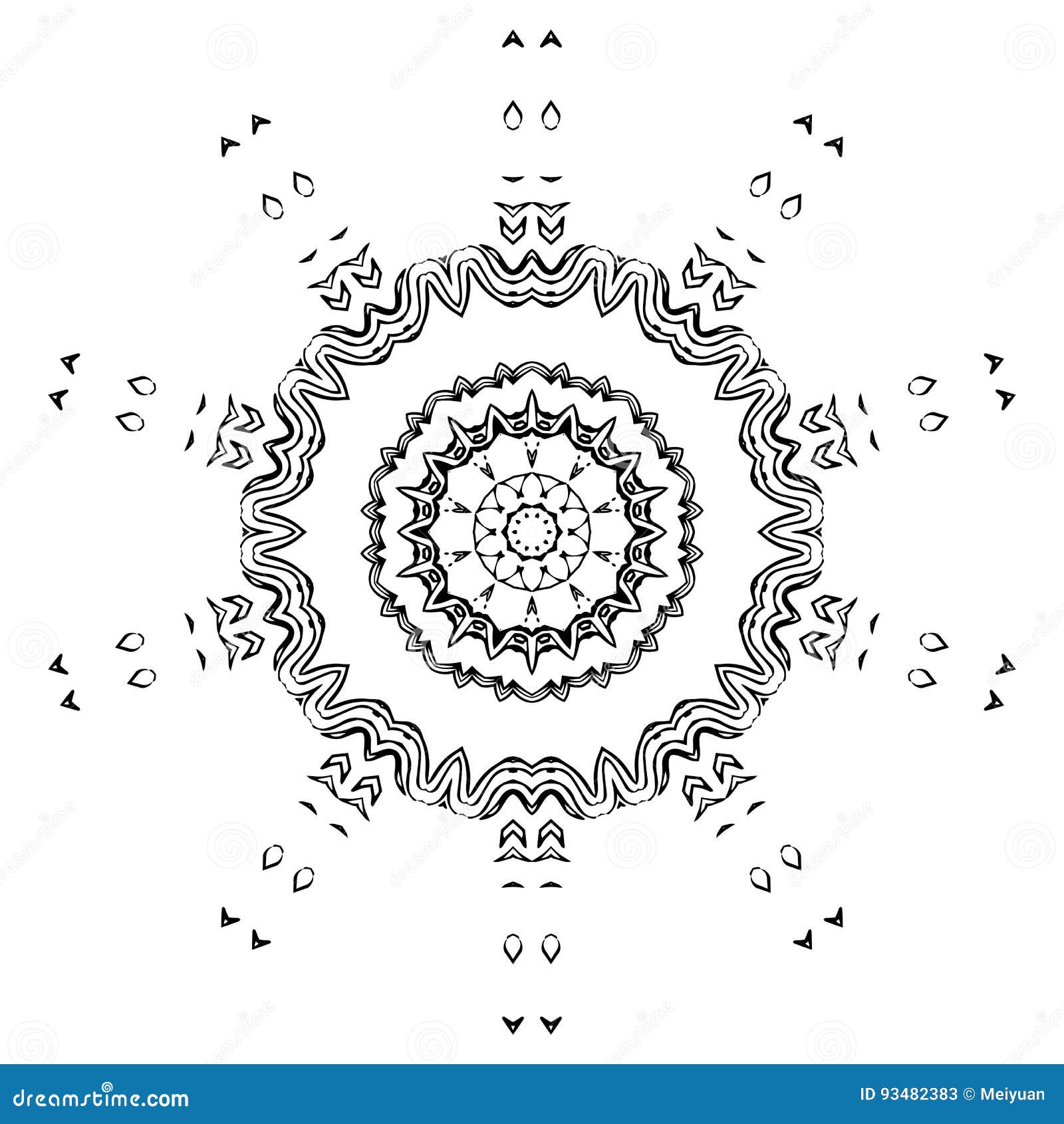 Round Element for Coloring Book Stock Illustration - Illustration of ...