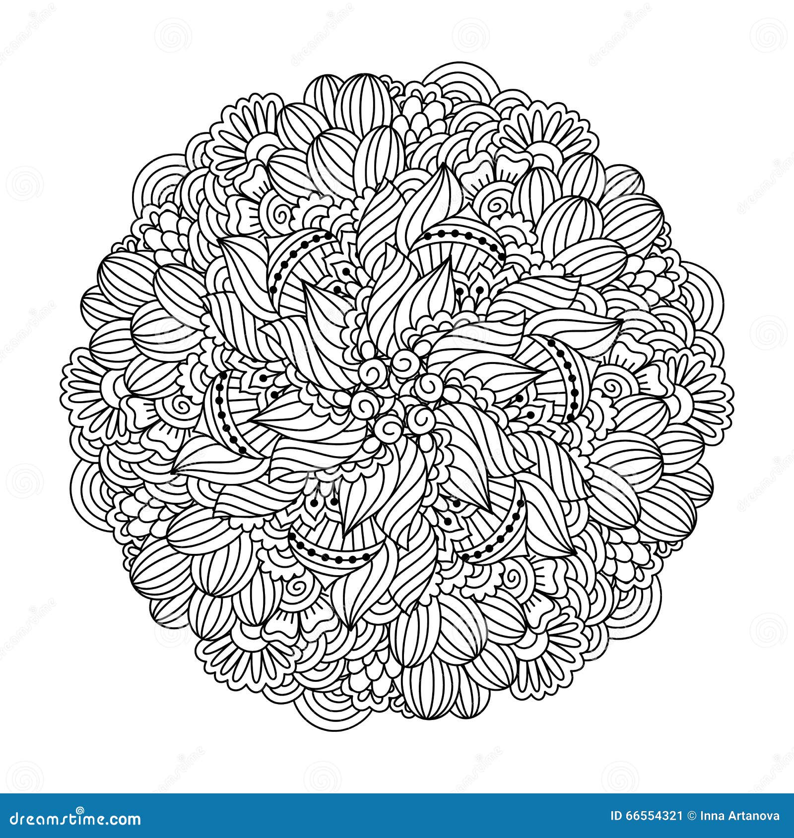 Round Element for Coloring Book. Stock Vector - Illustration of ...