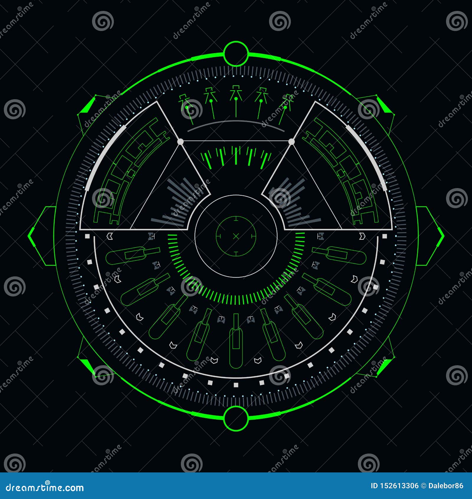 Round Element for a Futuristic Interface Stock Vector - Illustration of ...