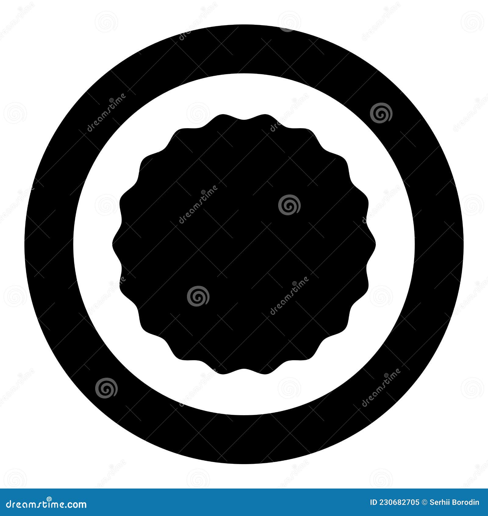 Round Element with Wavy Edges Circle Label Sticker Icon in Circle Round ...