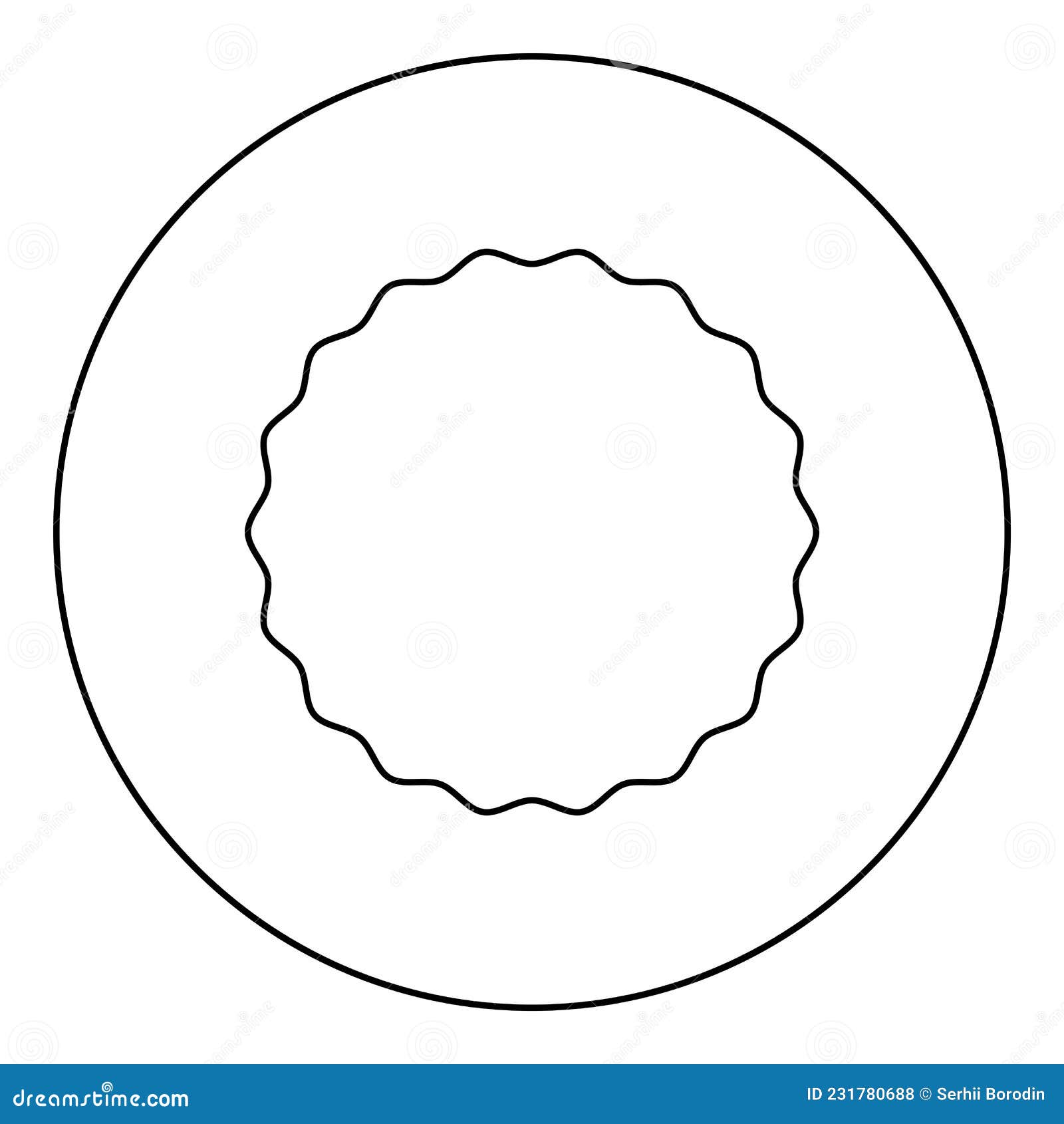 Round Element with Wavy Edges Circle Label Sticker Icon in Circle Round ...
