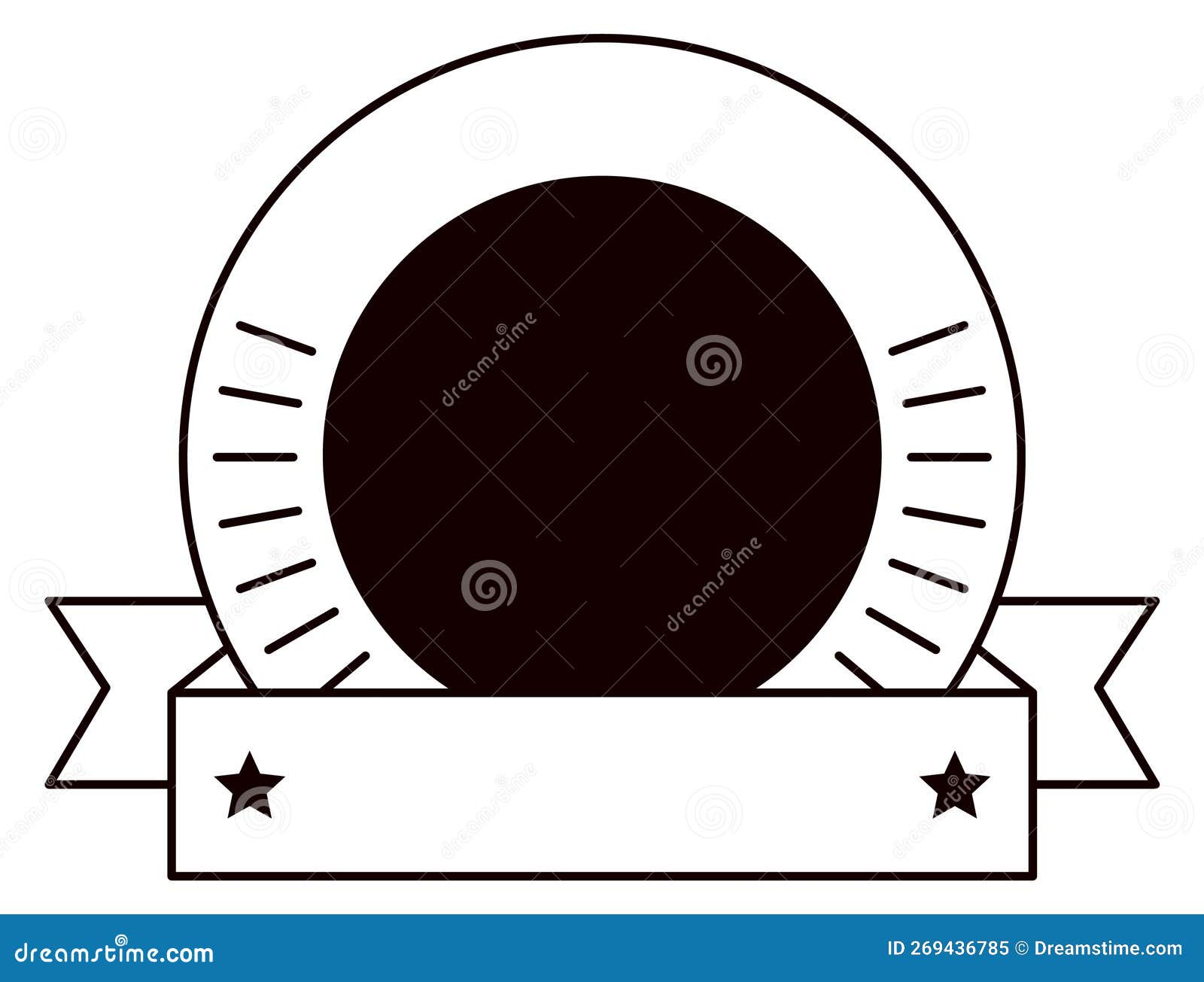 Round Emblem Black Line Template. Premium Badge Stock Vector ...