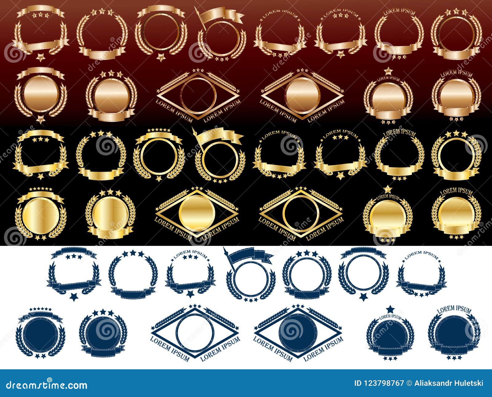 Round_emblem_blanks_set иллюстрация вектора. иллюстрации насчитывающей ...