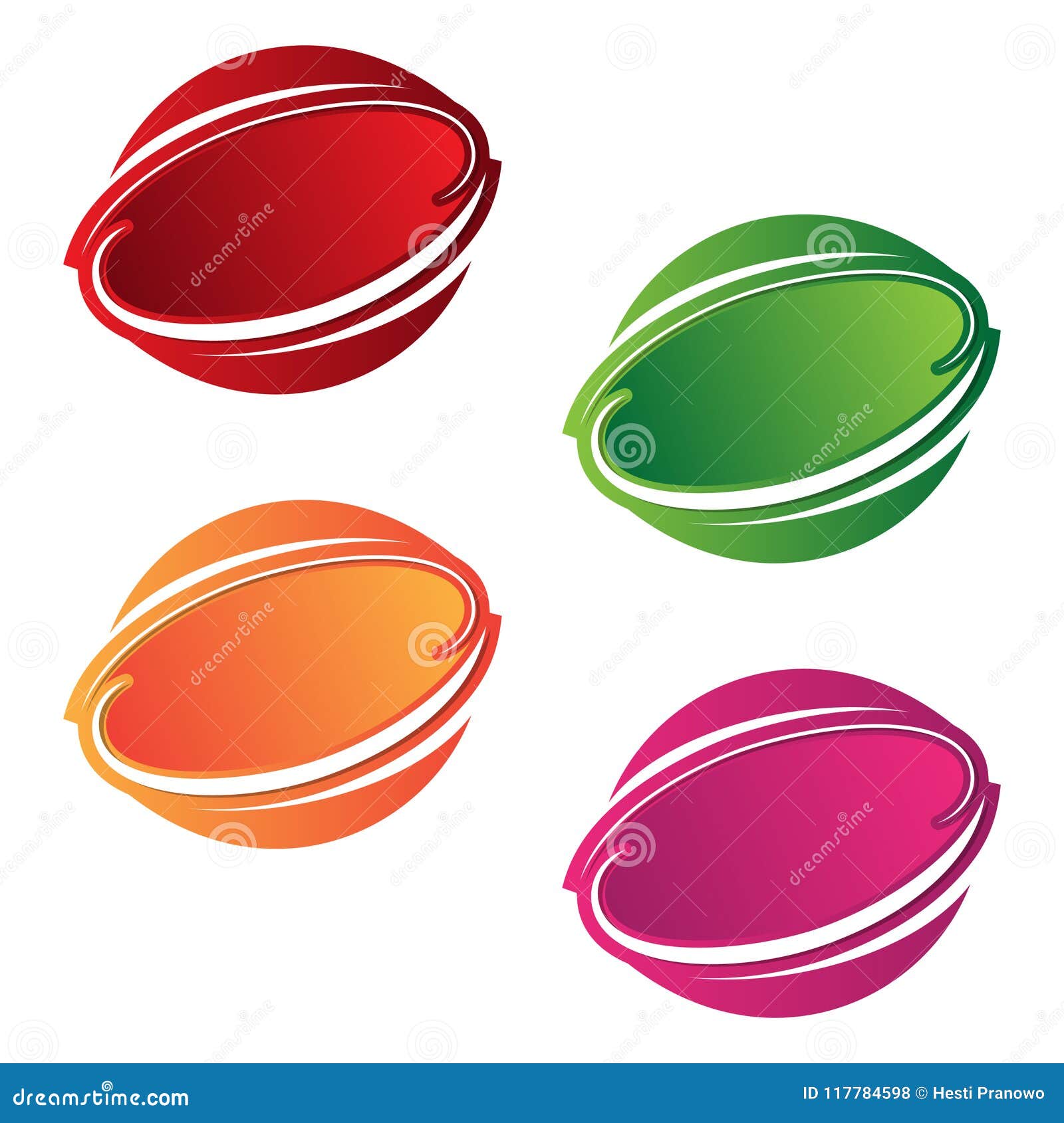 Round Emblem Graphic Vector Design Elements in Different Color. Stock ...