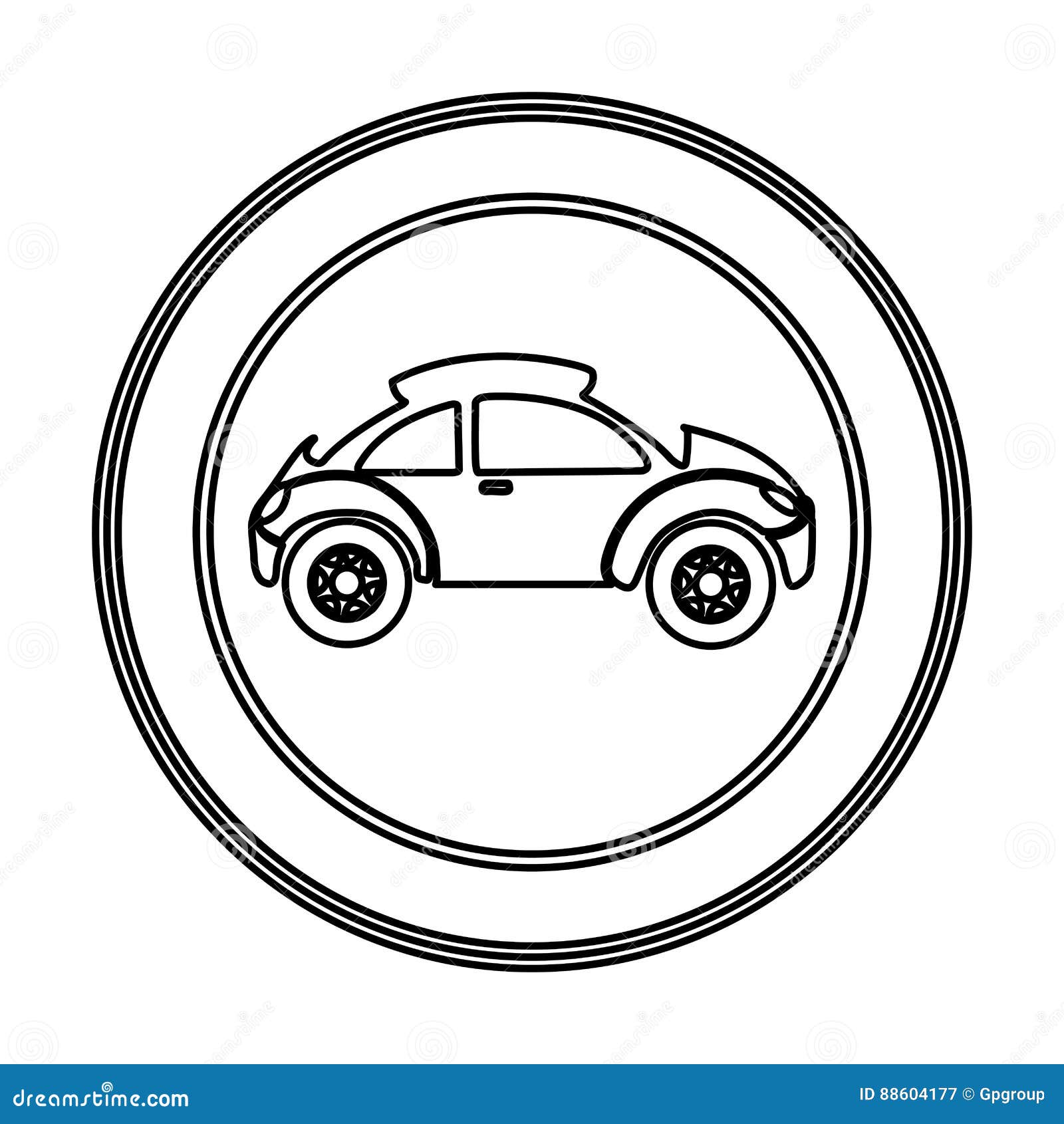 Round Emblem Side Sport Car Icon Stock Illustration - Illustration of ...