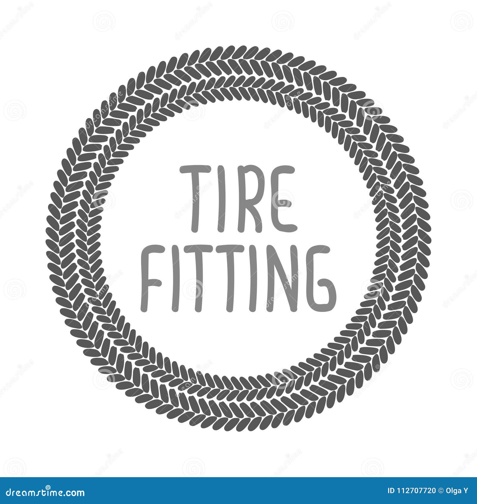 Round Emblem with a Spanner and Inscription - Tire Fitting. Vector ...