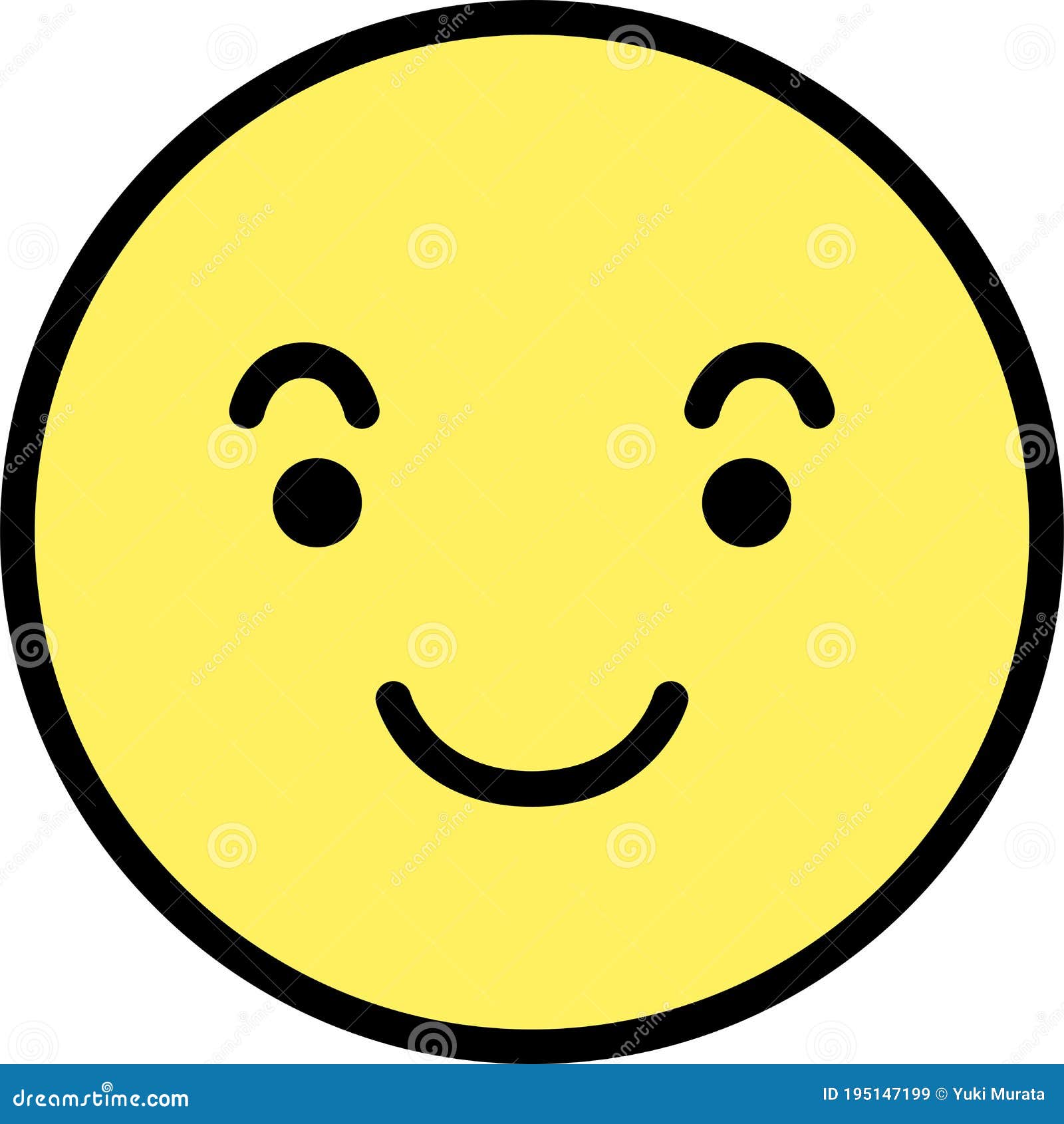 Round emoticon icon stock vector. Illustration of smile - 195147199
