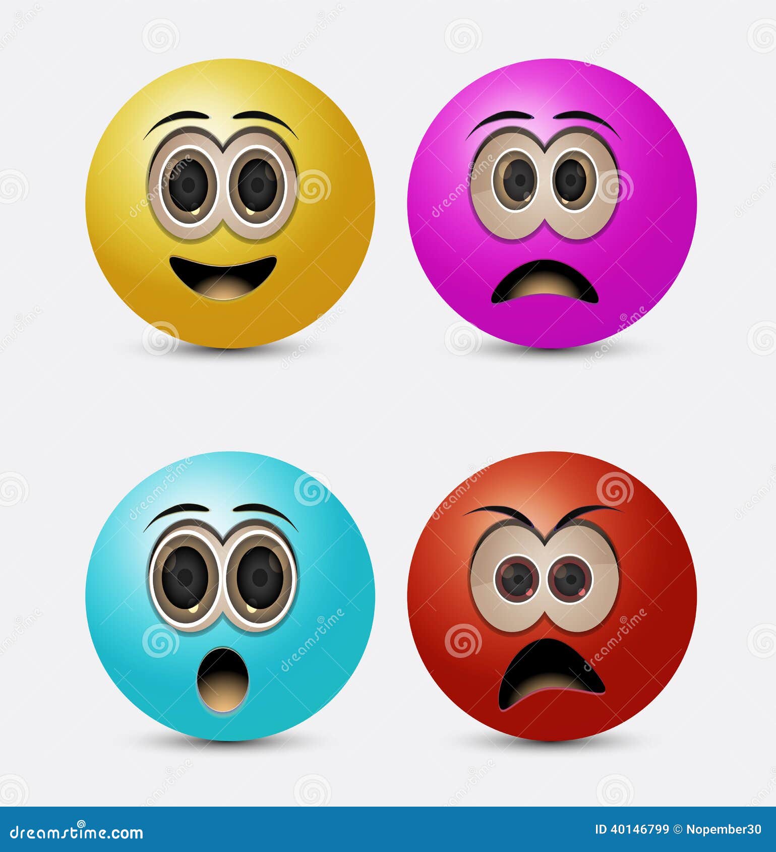 Round emoticons stock vector. Illustration of emotion - 40146799