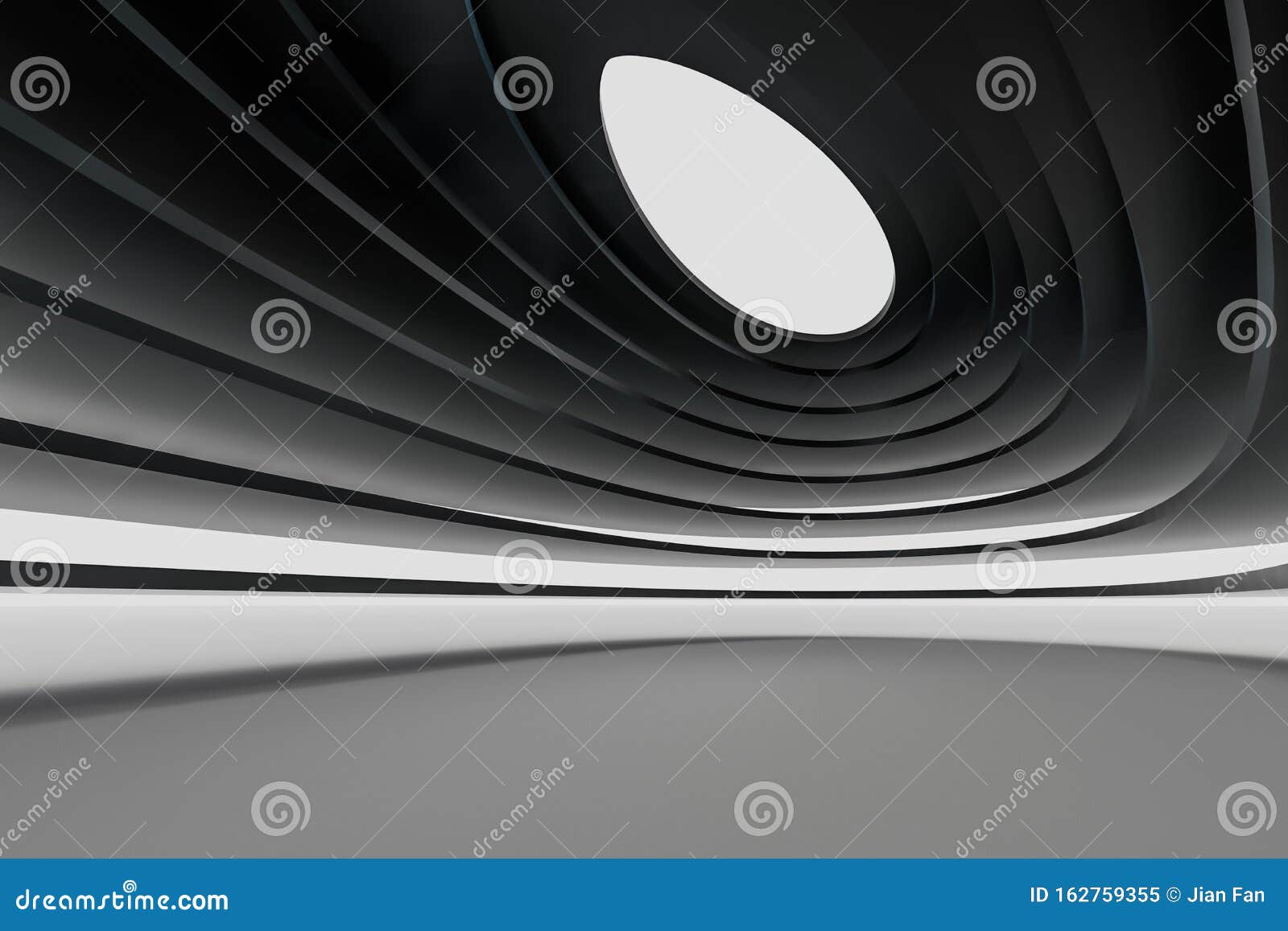 Round Empty Building with Wide Ground, 3d Rendering Stock Illustration ...