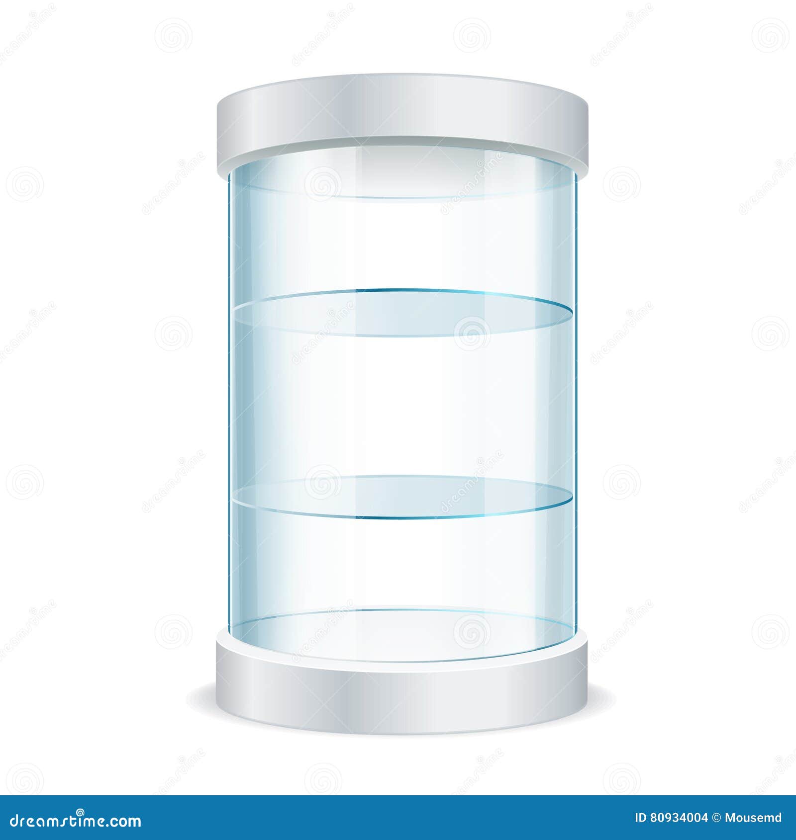 Round Empty Glass Showcase for Exhibit. Vector Stock Vector ...