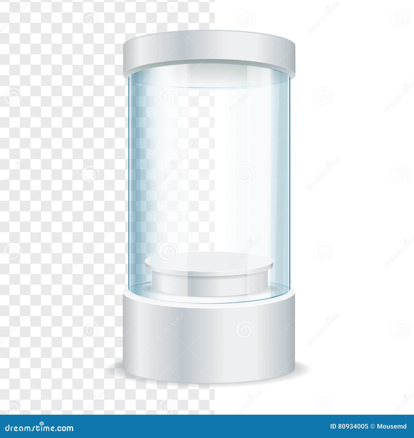 Round Empty Glass Showcase for Exhibit. Vector Stock Vector ...