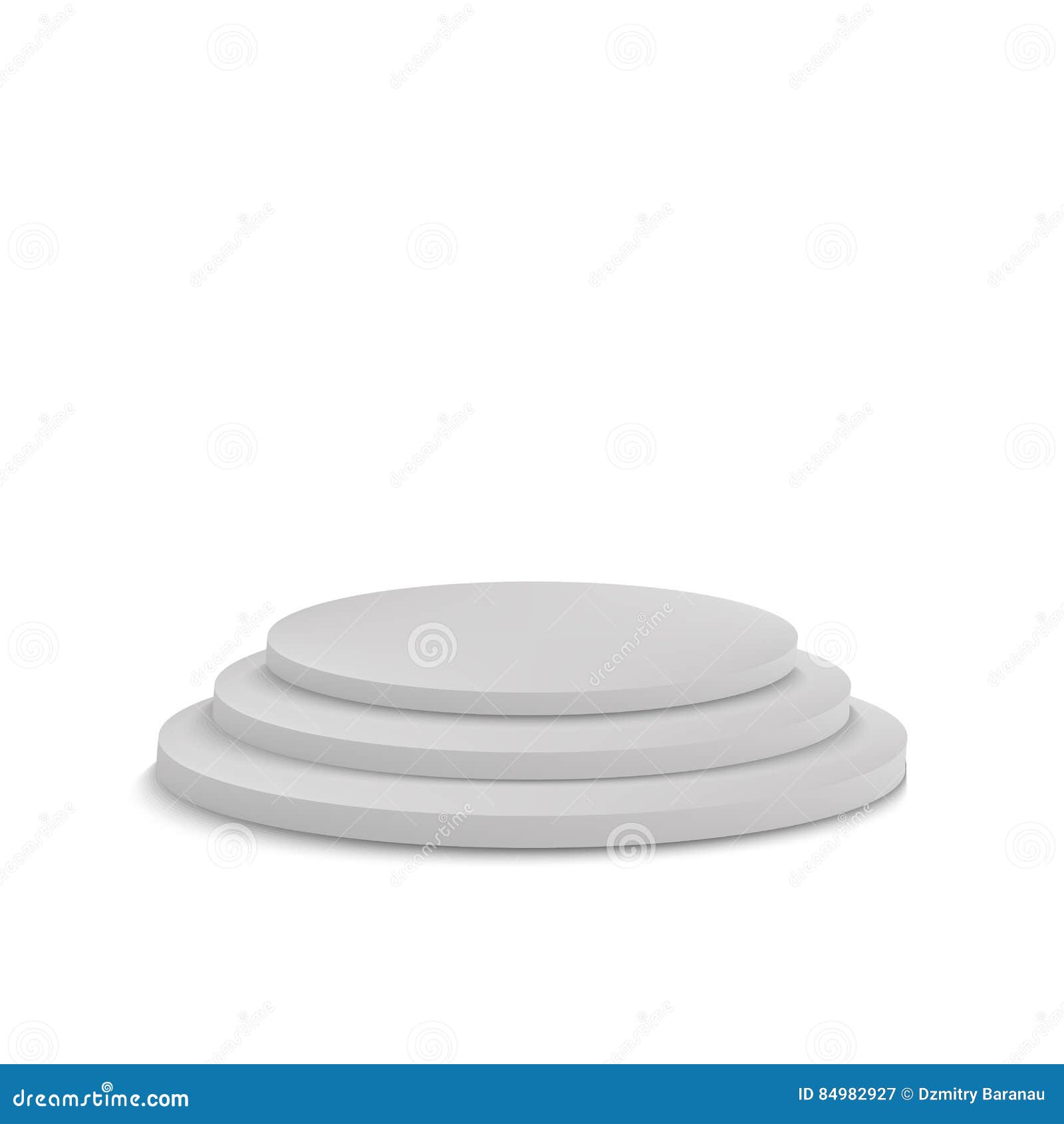 Round Empty Stage Podium Blank Template Realistic Isolated on White ...