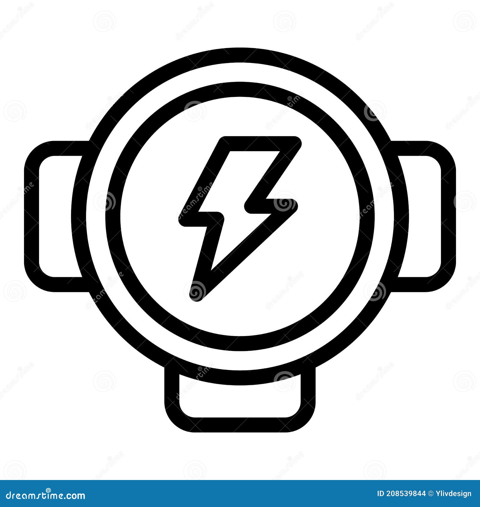 Round Energy Box Icon, Outline Style Stock Vector - Illustration of ...