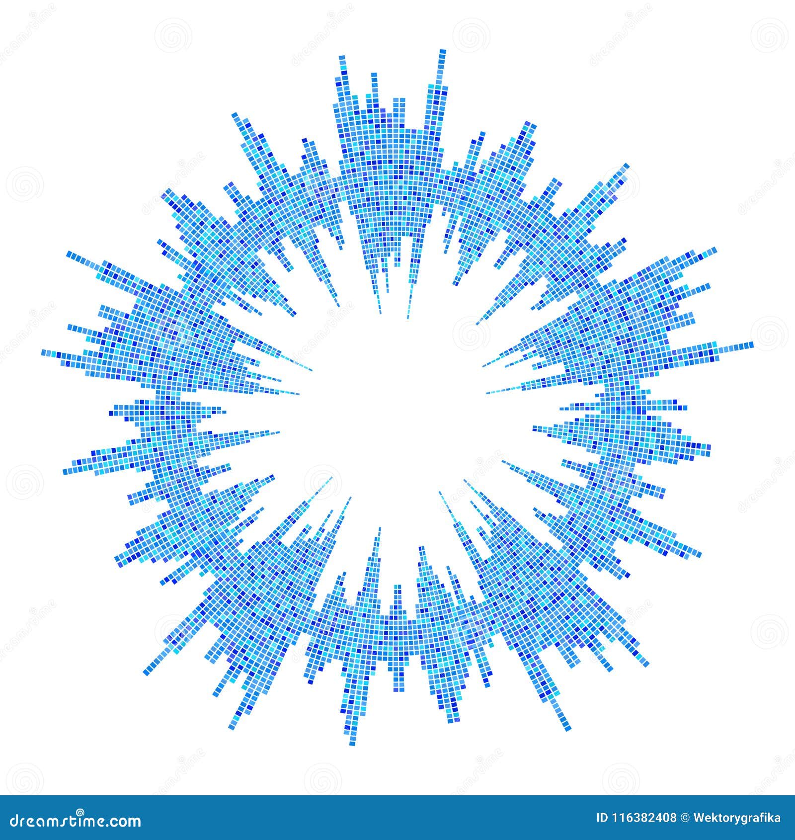 Round Equalizer, Sound Wave Isolated on White Background Stock Vector ...