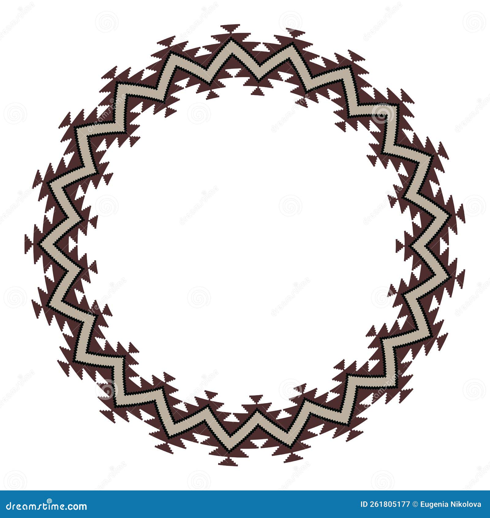 Round Ethnic Frame. Decorative Circle Border with Mexican Tribal ...