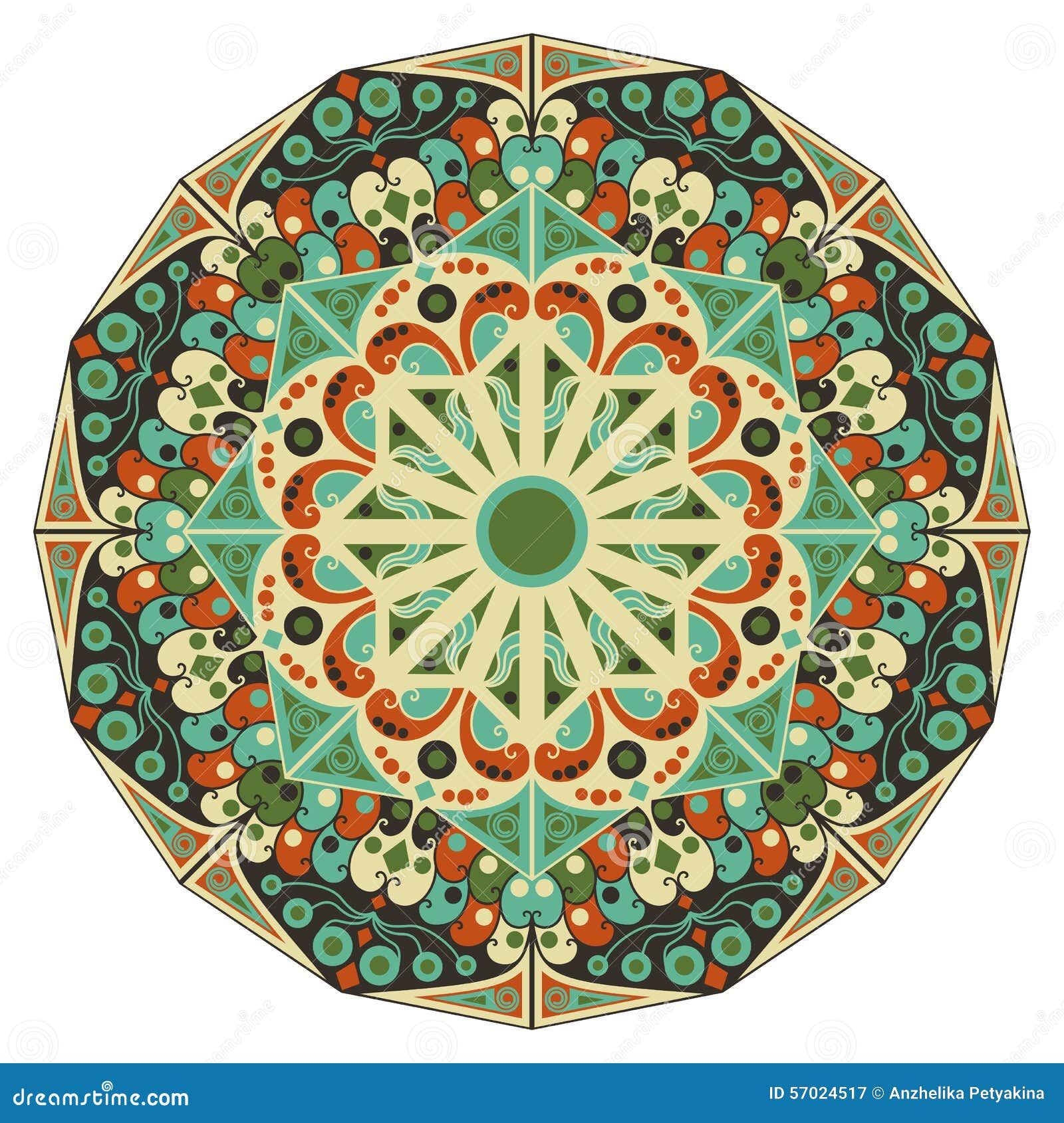 Round ethnic pattern stock vector. Illustration of ornamentation - 57024517