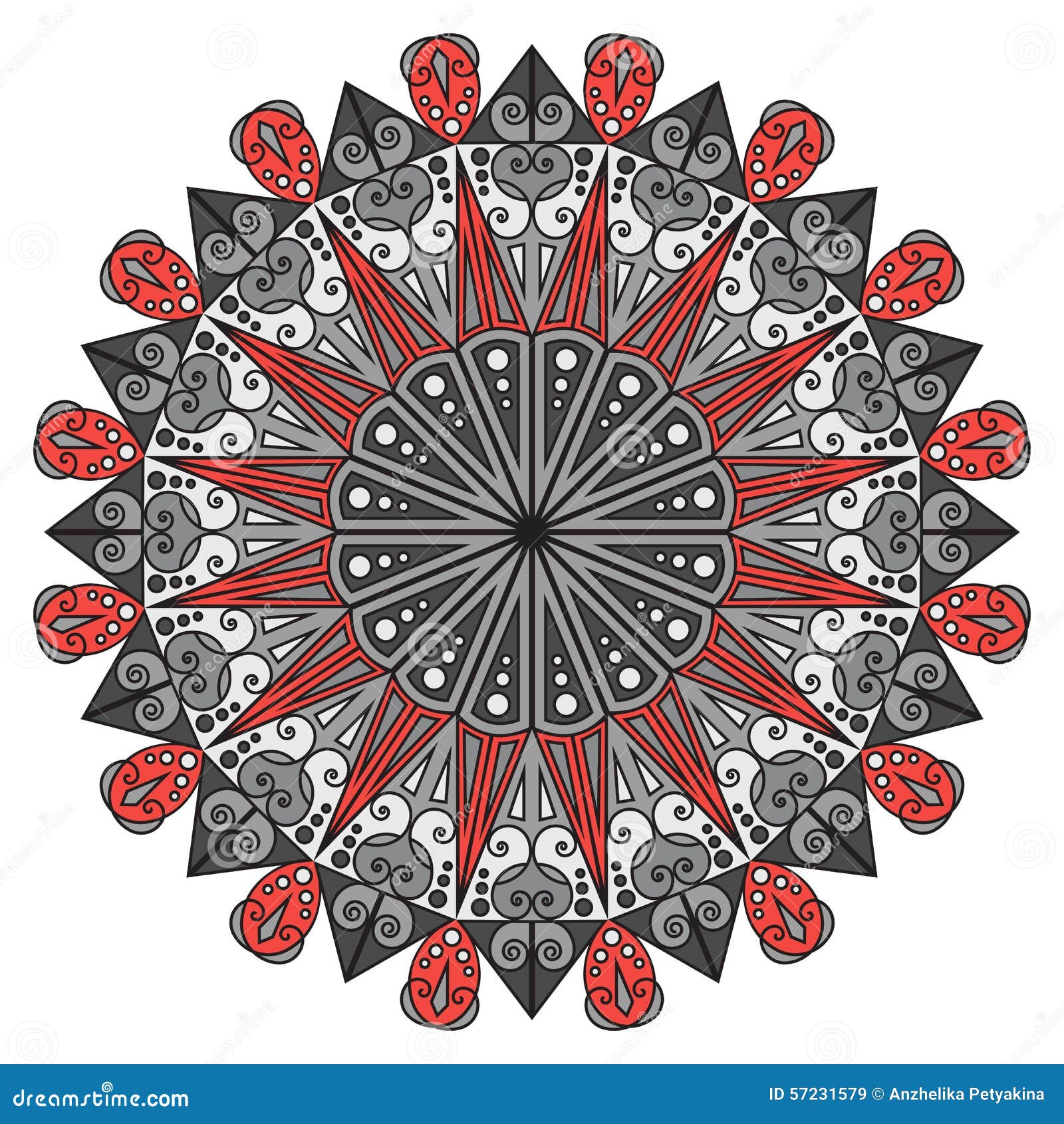 Round ethnic pattern stock vector. Illustration of gothic - 57231579