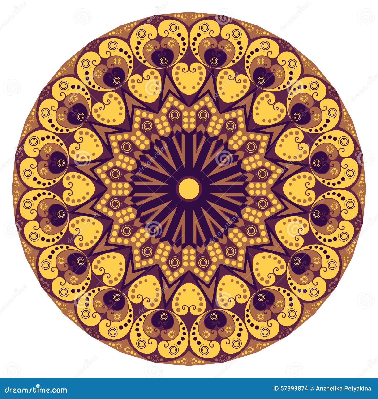 Round ethnic pattern stock vector. Illustration of ornament - 57399874