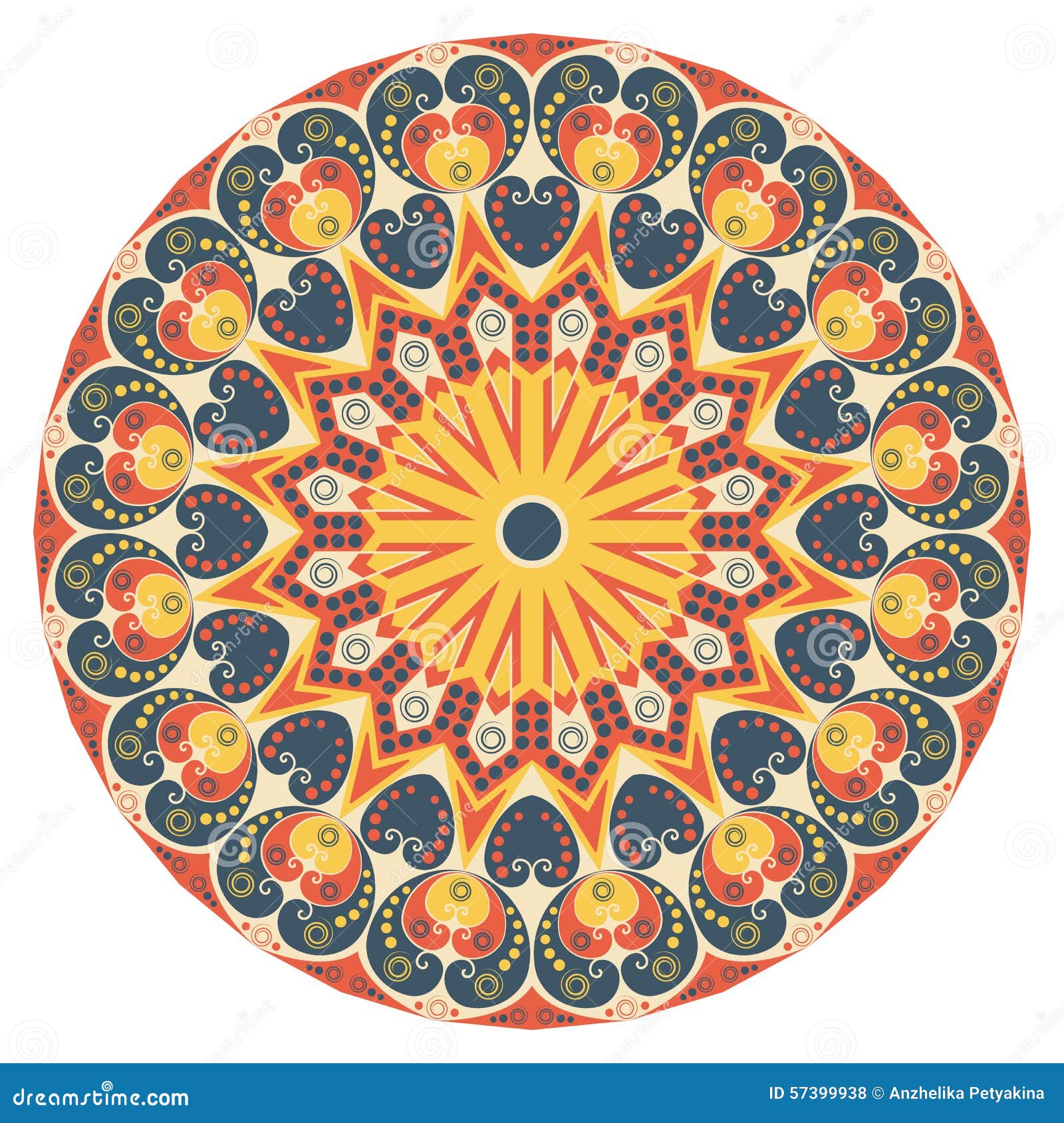 Round ethnic pattern stock vector. Illustration of fantasy - 57399938
