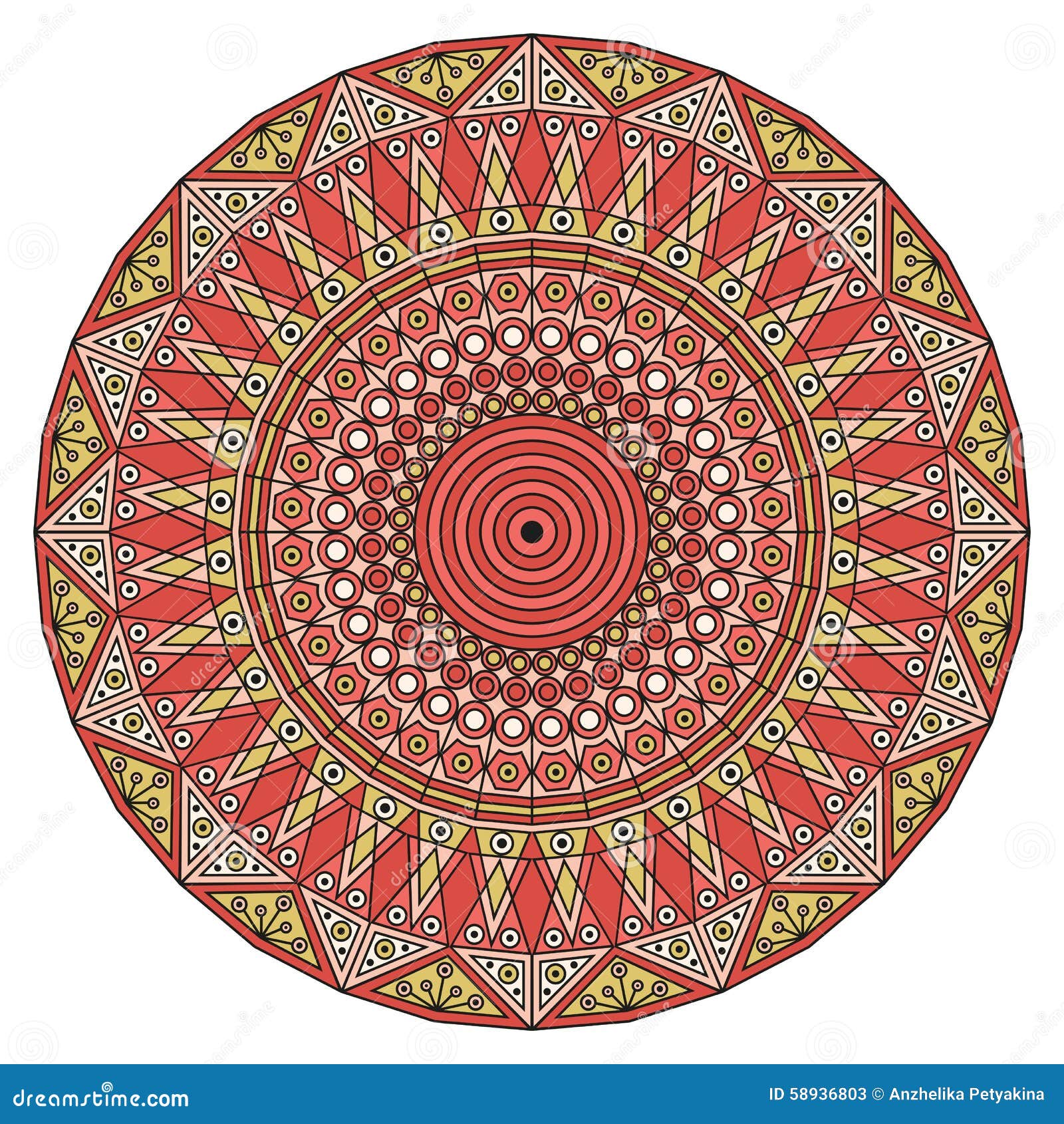 Round ethnic pattern stock vector. Illustration of iranian - 58936803