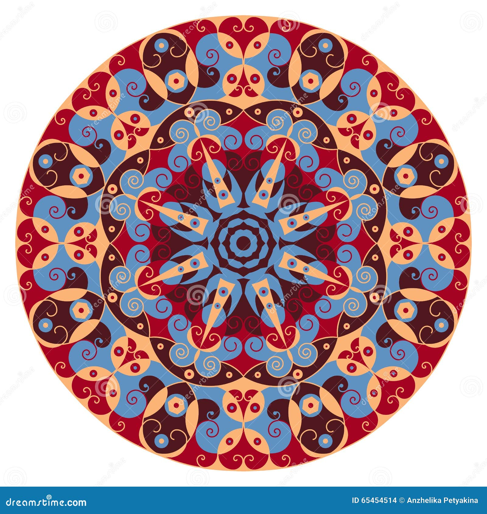 Round ethnic pattern stock vector. Illustration of colorful - 65454514
