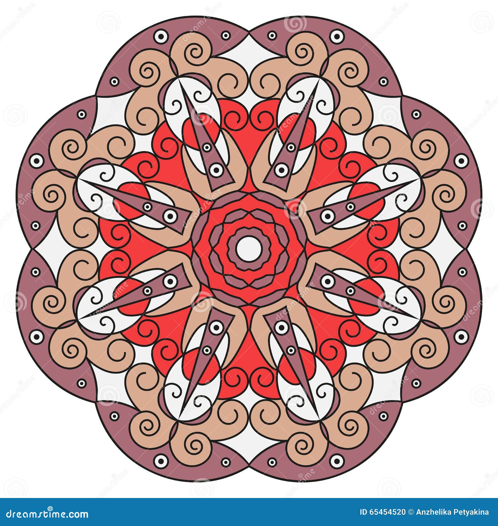 Round ethnic pattern stock vector. Illustration of arab - 65454520