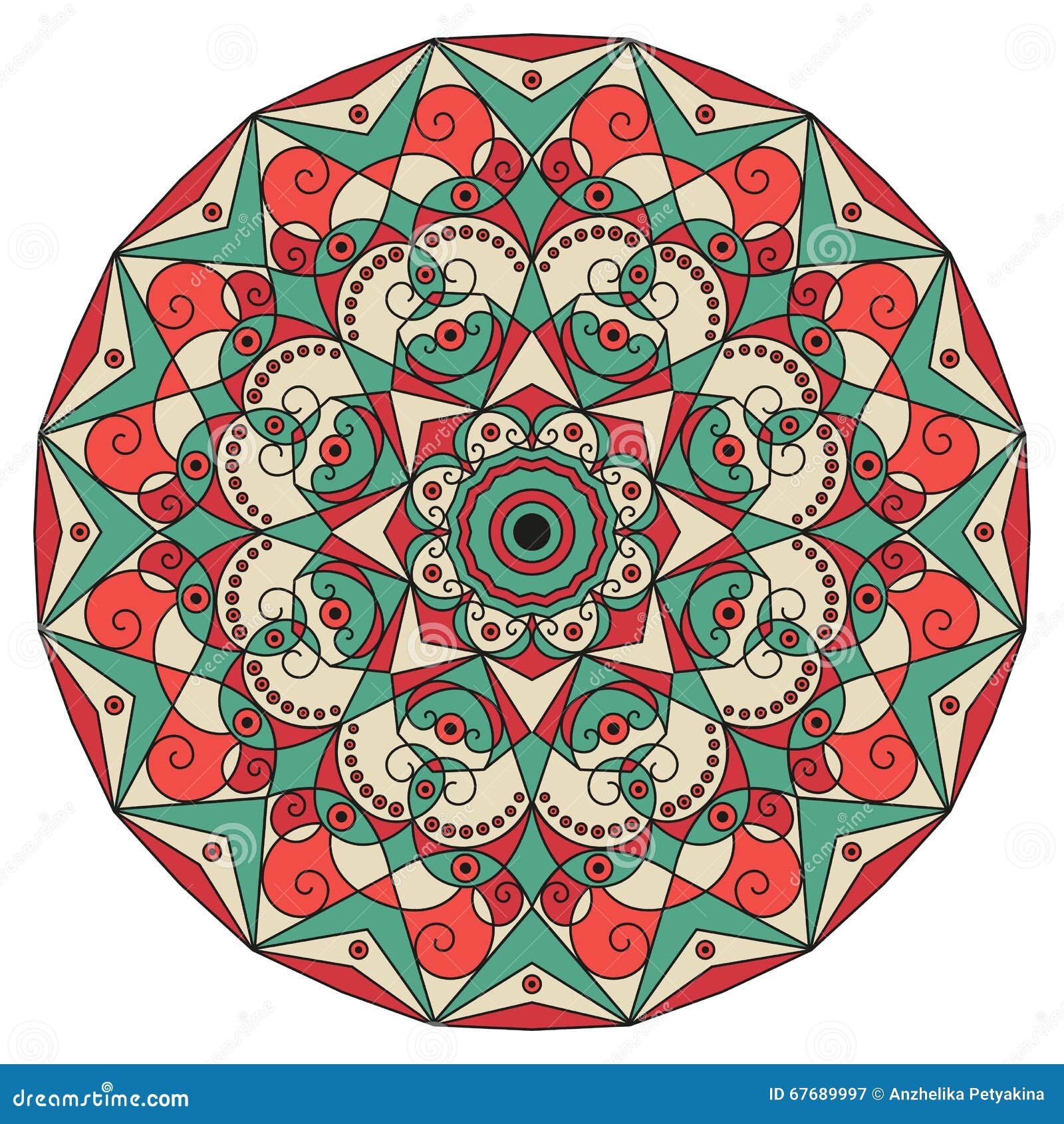 Round ethnic pattern stock vector. Illustration of gothic - 67689997