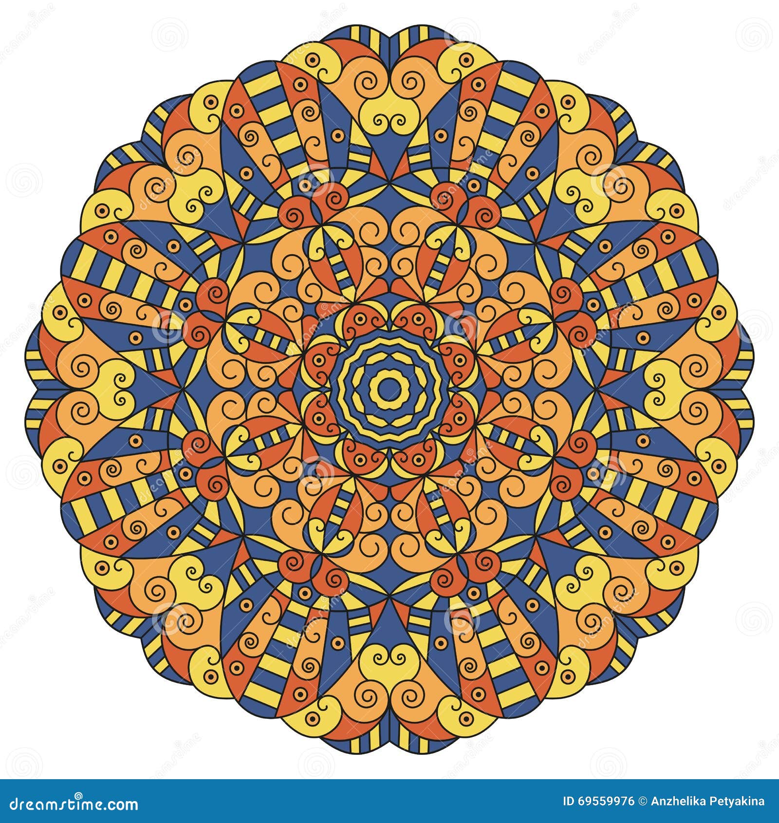 Round ethnic pattern stock vector. Illustration of gothic - 69559976