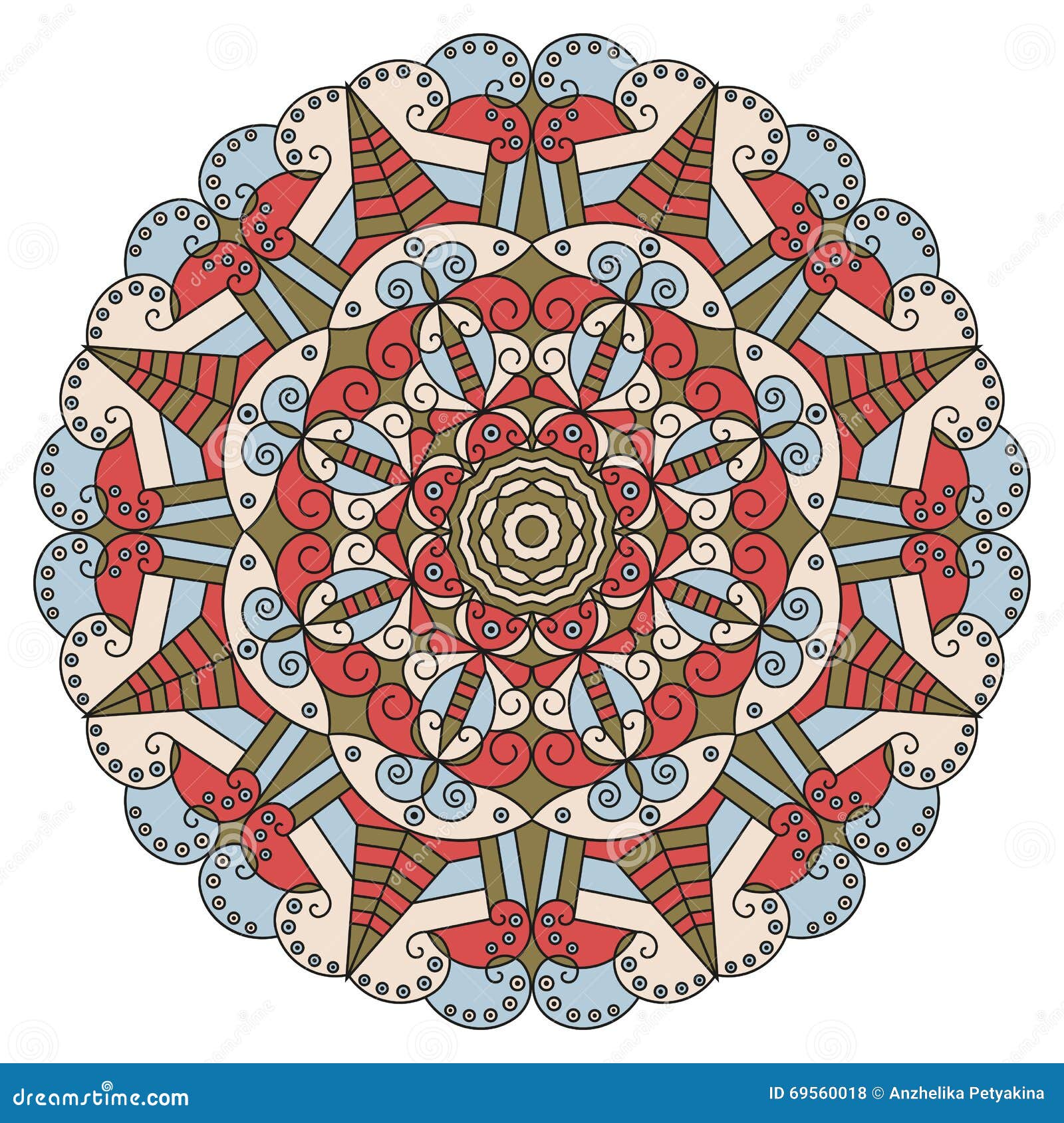 Round ethnic pattern stock vector. Illustration of openwork - 69560018