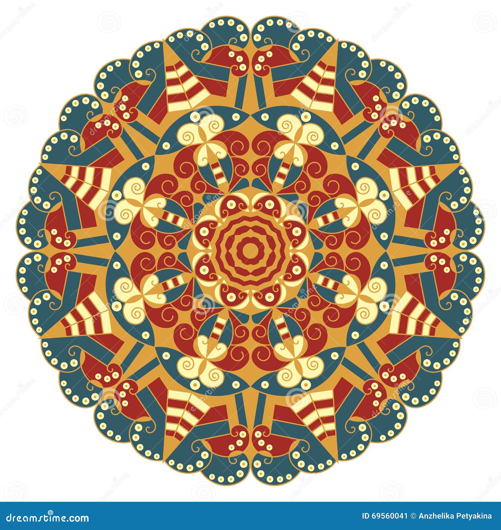Round ethnic pattern stock vector. Illustration of magic - 69560041