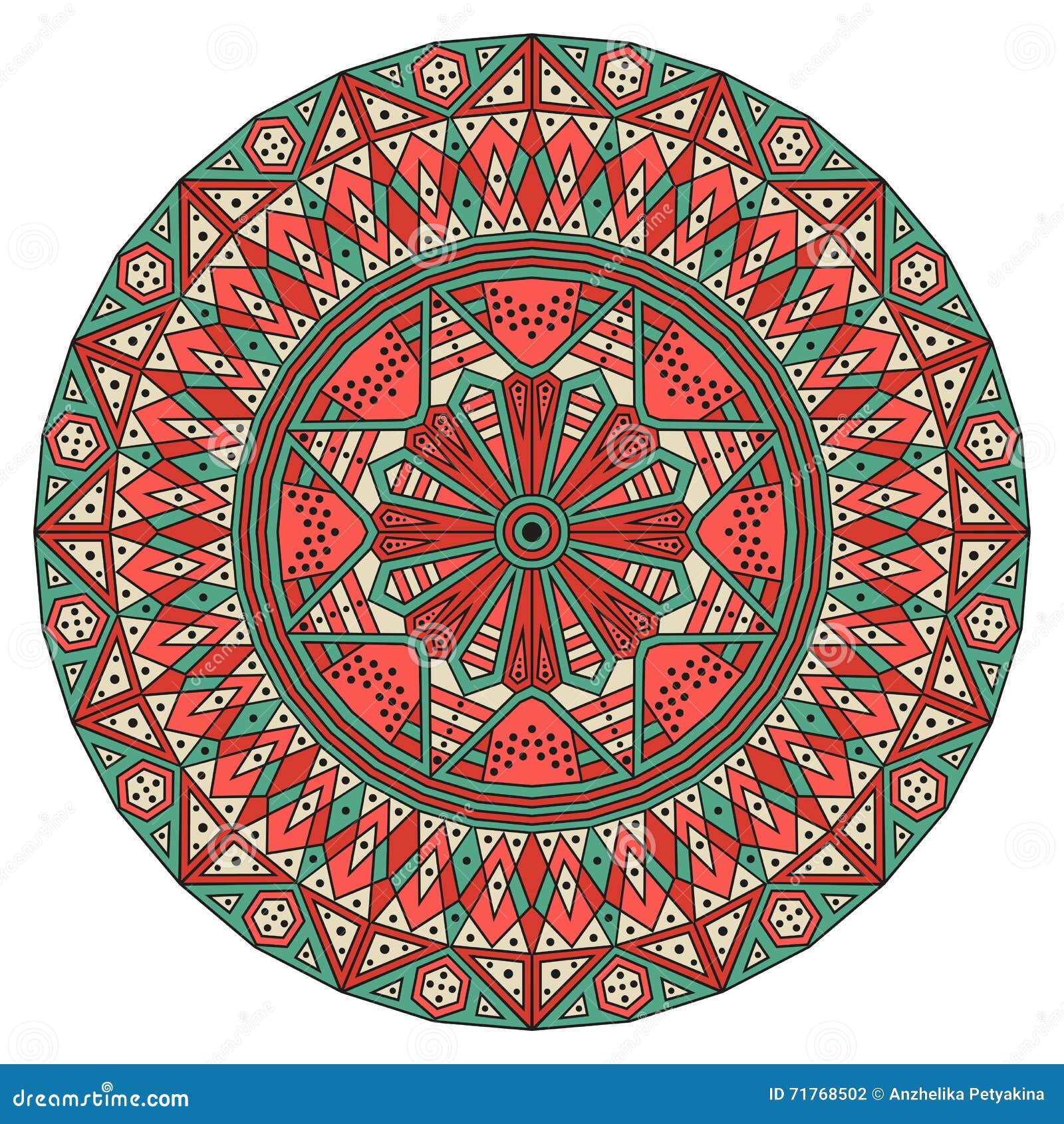 Round ethnic pattern stock vector. Illustration of openwork - 71768502