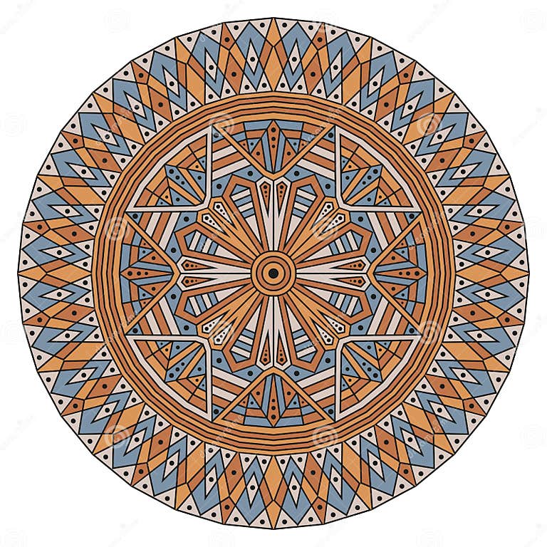 Round ethnic pattern stock vector. Illustration of bright - 71768610