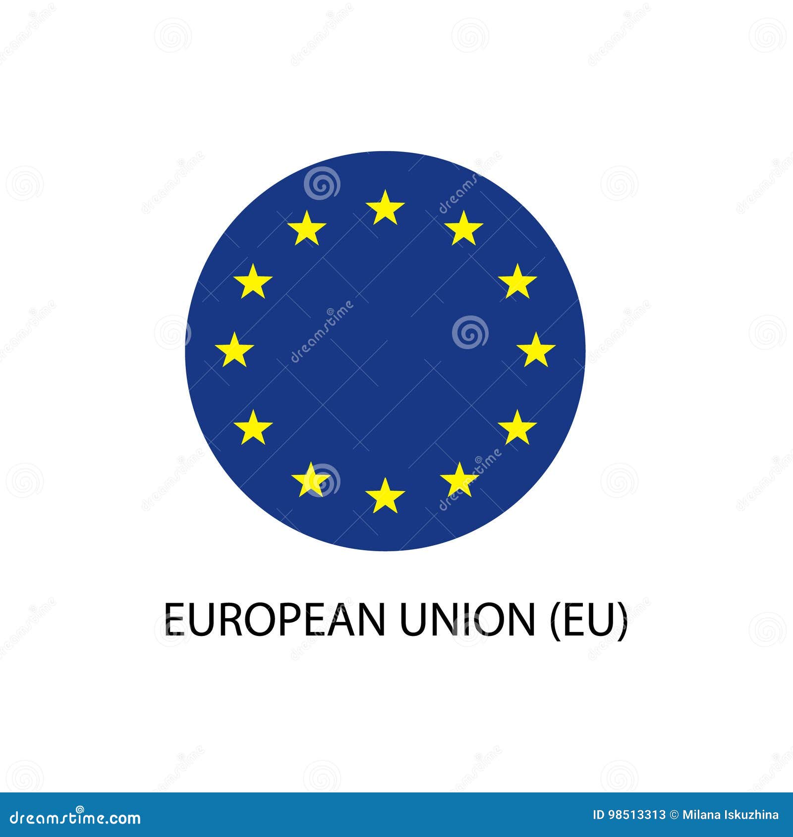 Round European Union Flag Vector Icon Isolated Stock Vector ...