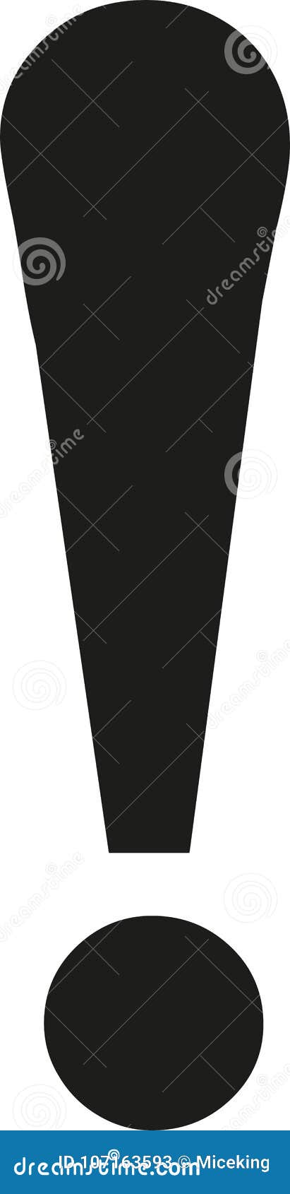 Round Exclamation mark stock vector. Illustration of pictogram - 107163593
