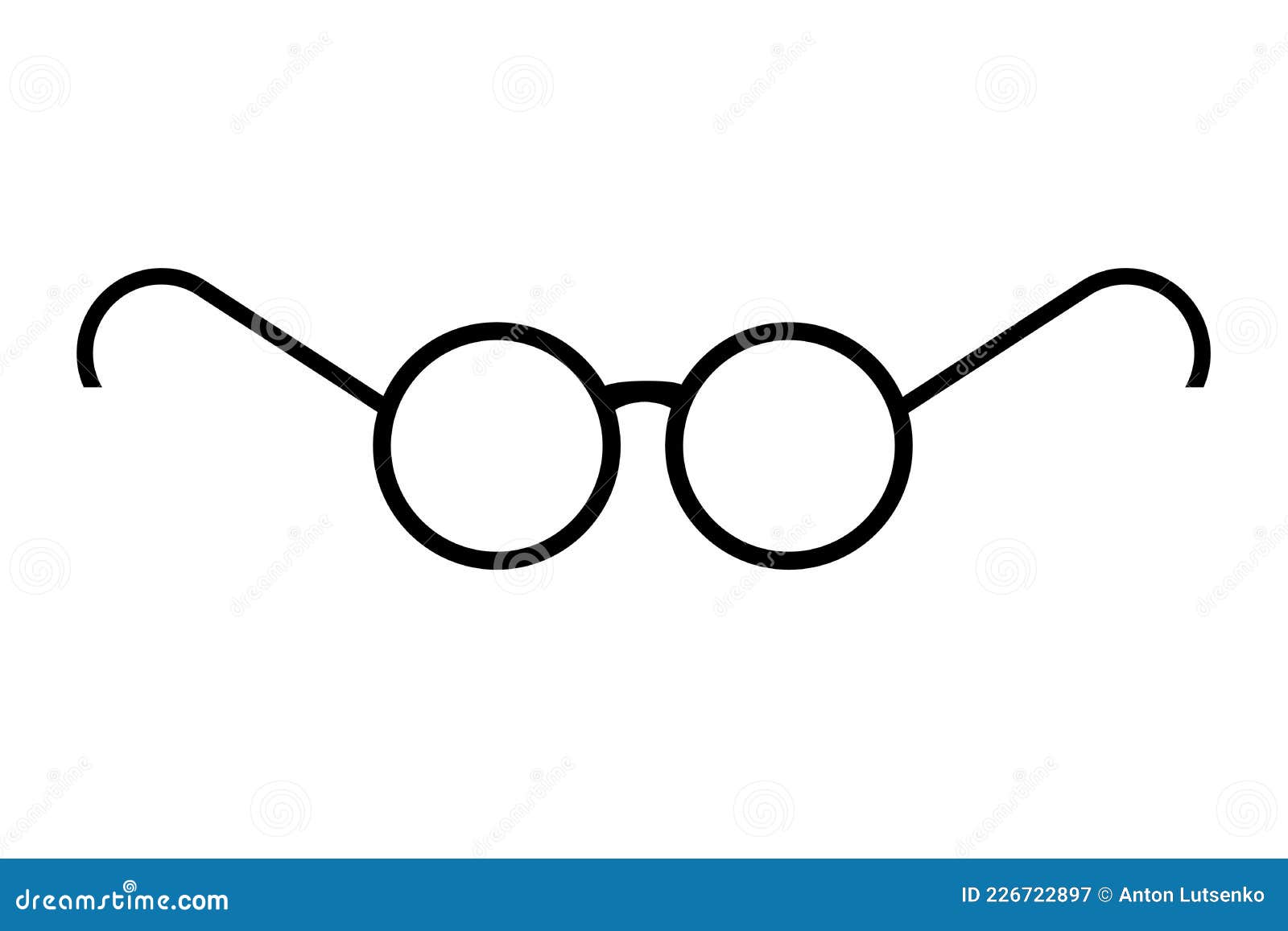 Round Eyeglasses Icon Symbol on a White Background Stock Vector ...