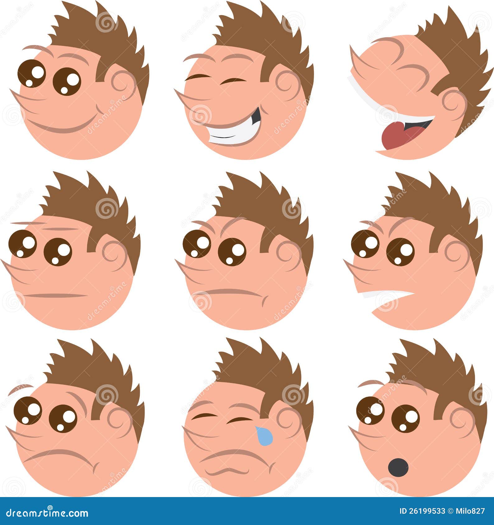 Round Face Expressions stock vector. Illustration of talking - 26199533