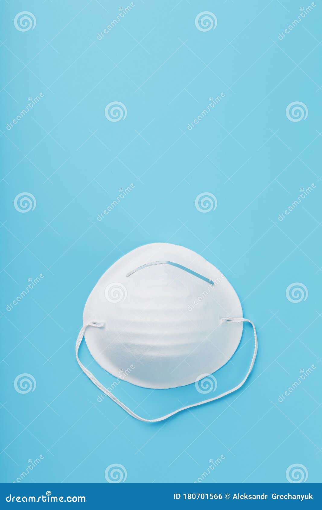 Round Face Mask on a Blue Background. Virus Protection Isolate Stock ...