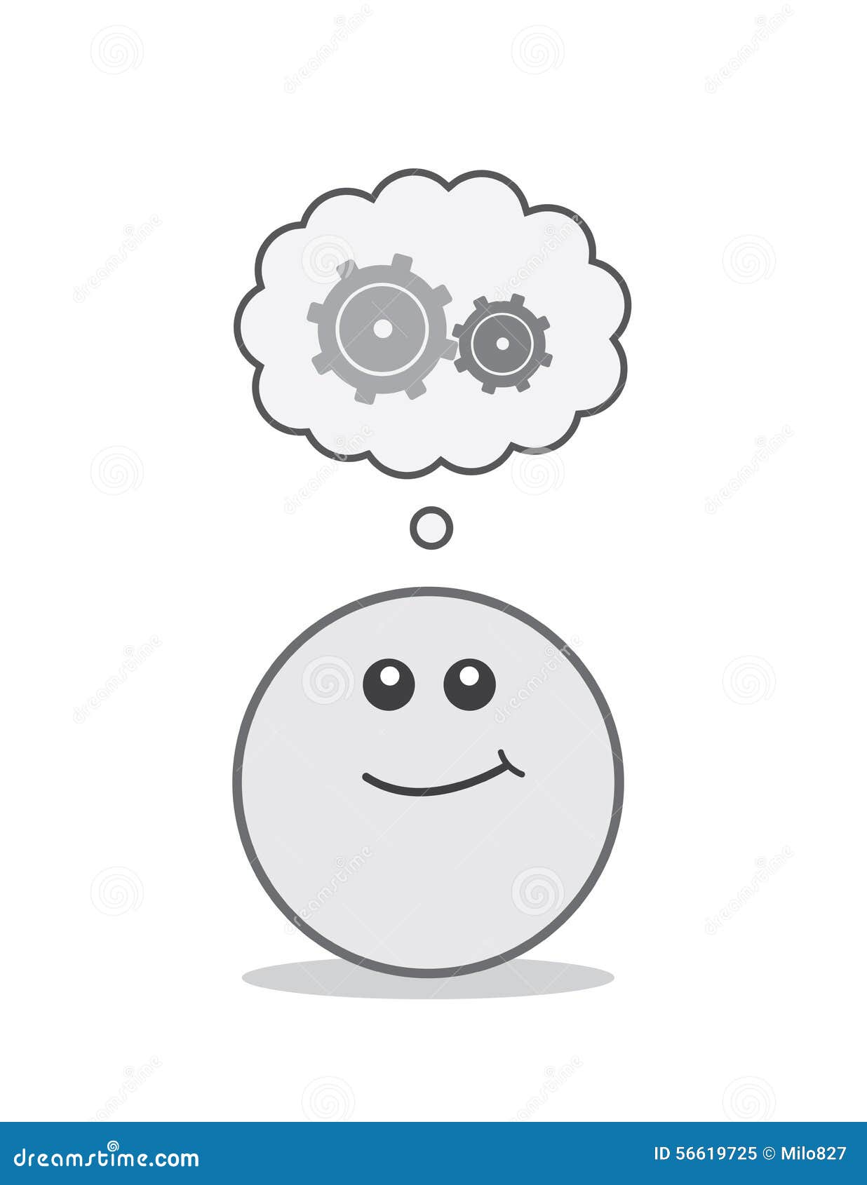 Round Face Thinking Gears stock vector. Illustration of engineering ...