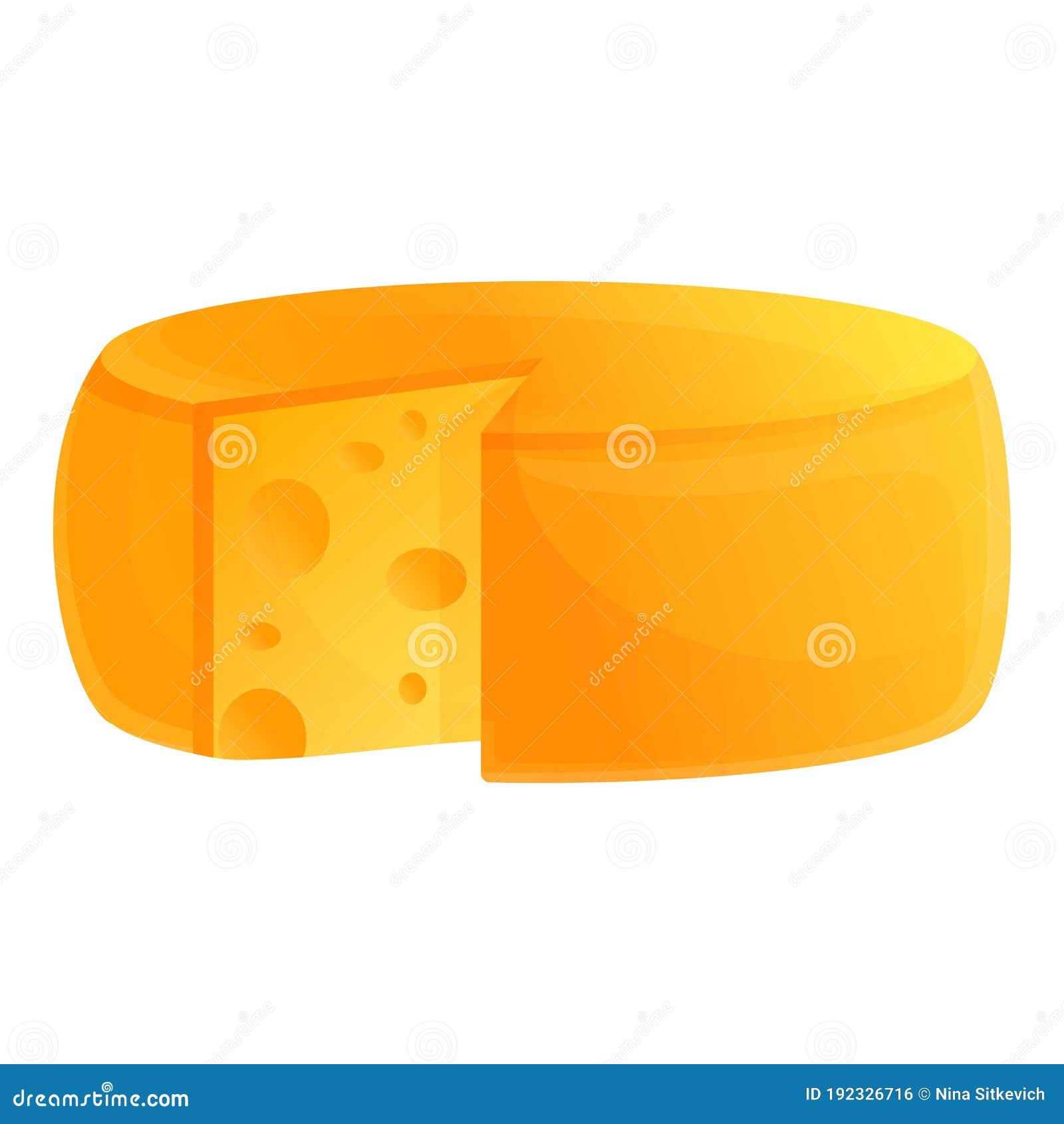 Round Farm Cheese Icon, Cartoon Style Stock Vector - Illustration of ...