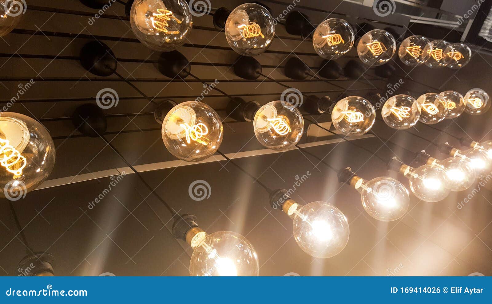 Round Filament Led Bulbs, Background Stock Photo - Image of fluorescent ...