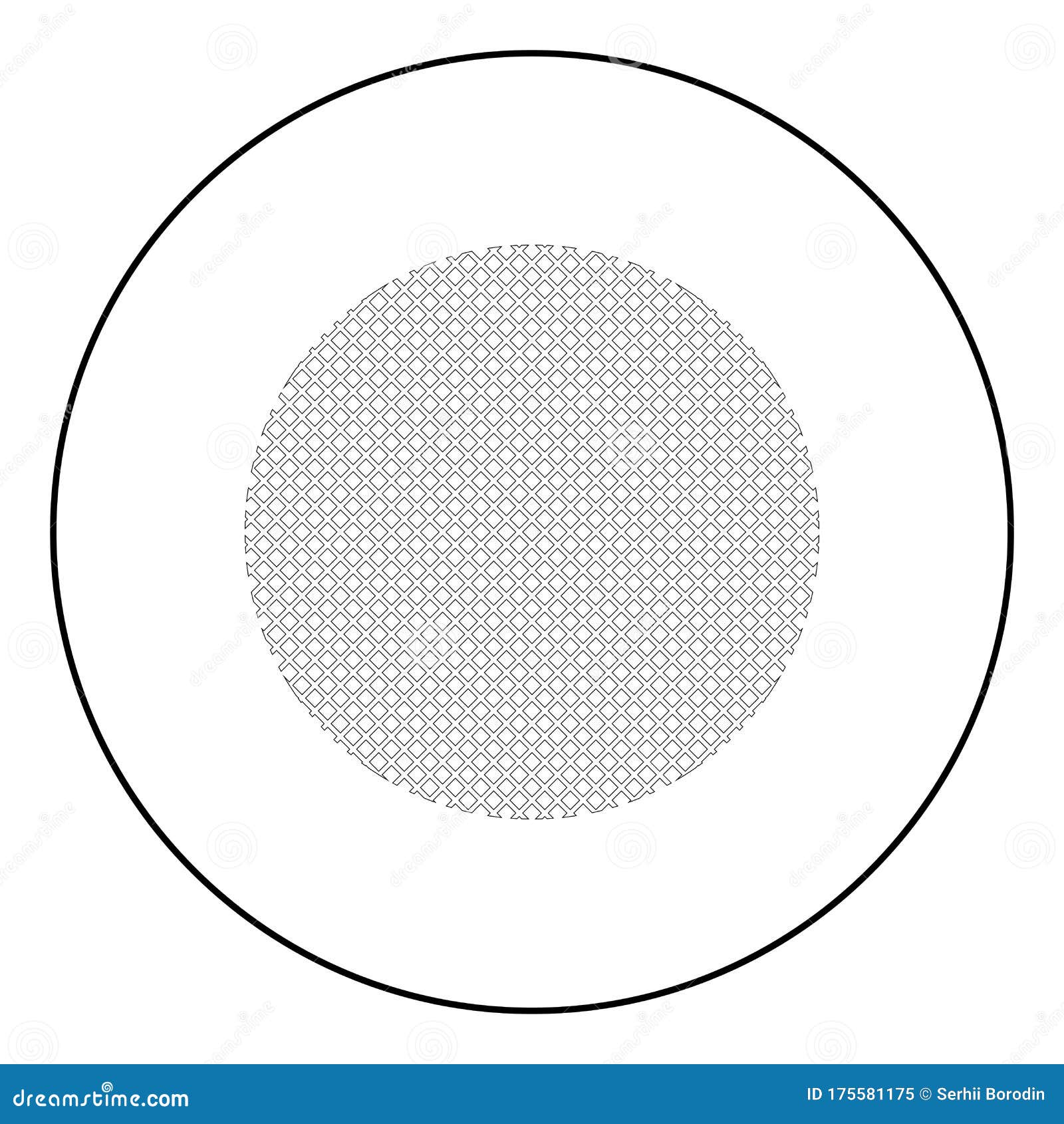 Round Filter Material Icon in Circle Round Outline Black Color Vector ...
