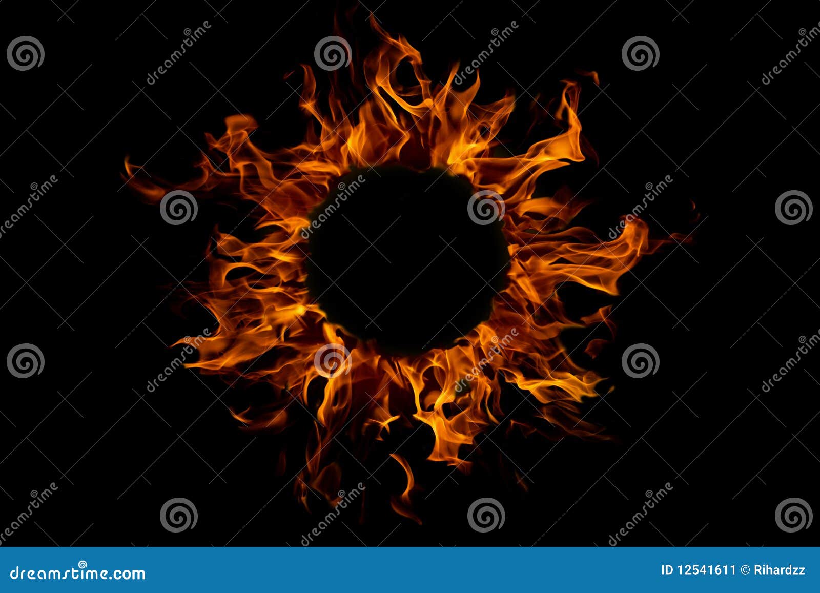 Round Fire flame, isolated stock image. Image of burning - 12541611