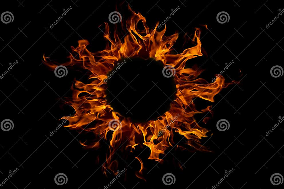 Round Fire flame, isolated stock image. Image of burning - 12541611
