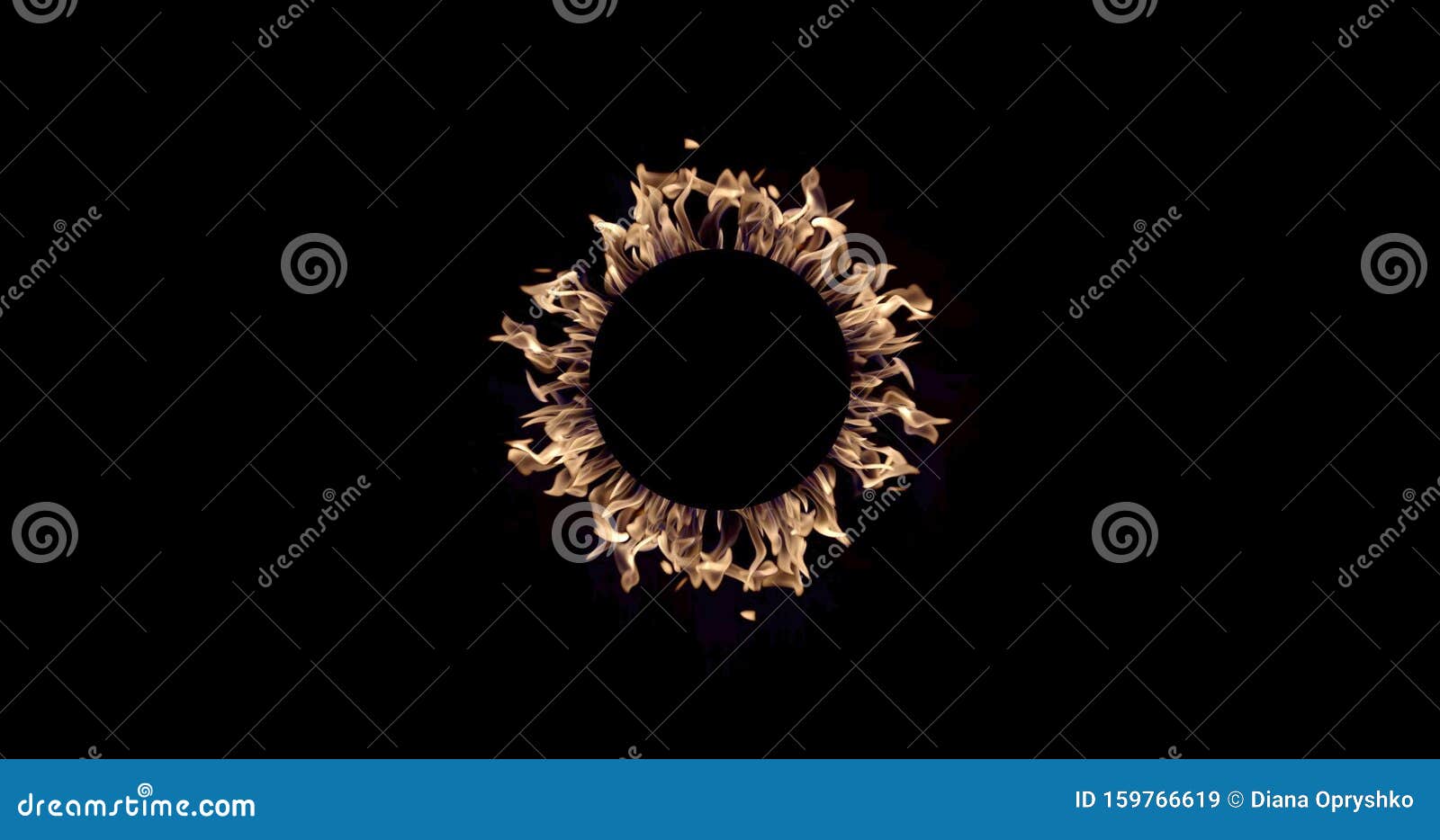 Round Fire Frame Isolated on Black Background Stock Video - Video of ...
