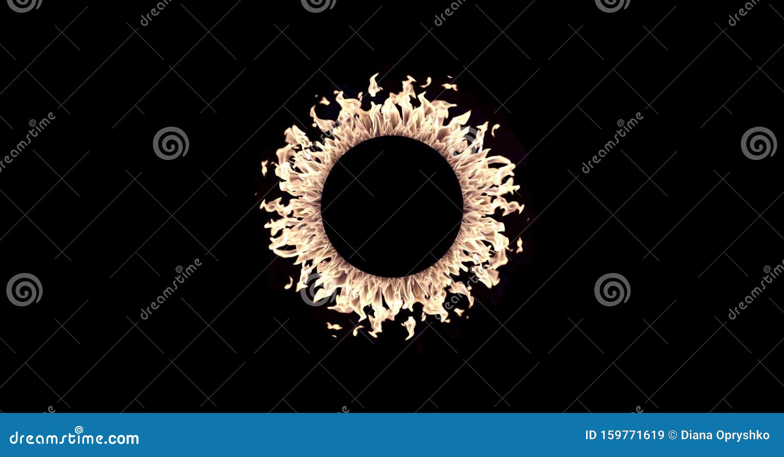 Round Fire Frame Isolated on Black Background Stock Video - Video of ...