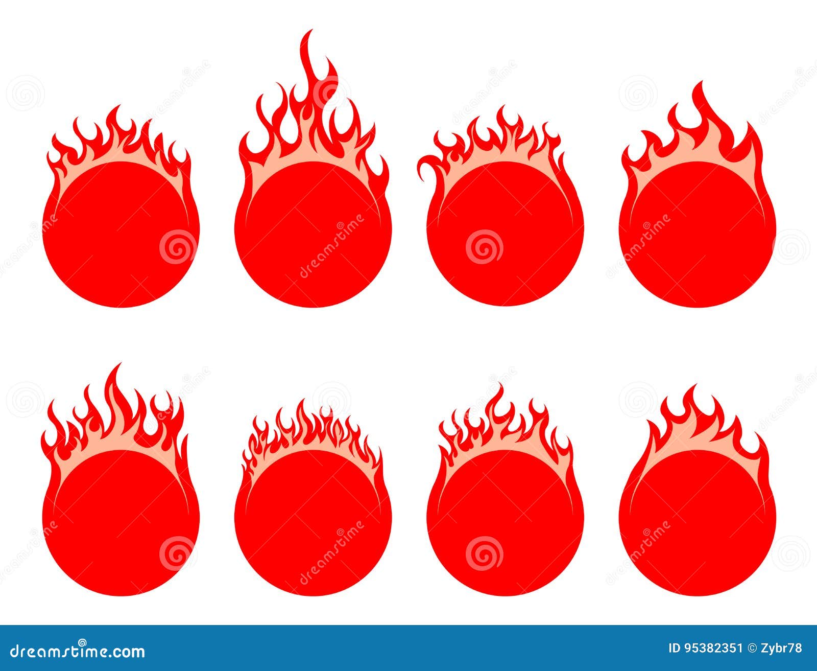 Round fire icon stock vector. Illustration of light, flare - 95382351