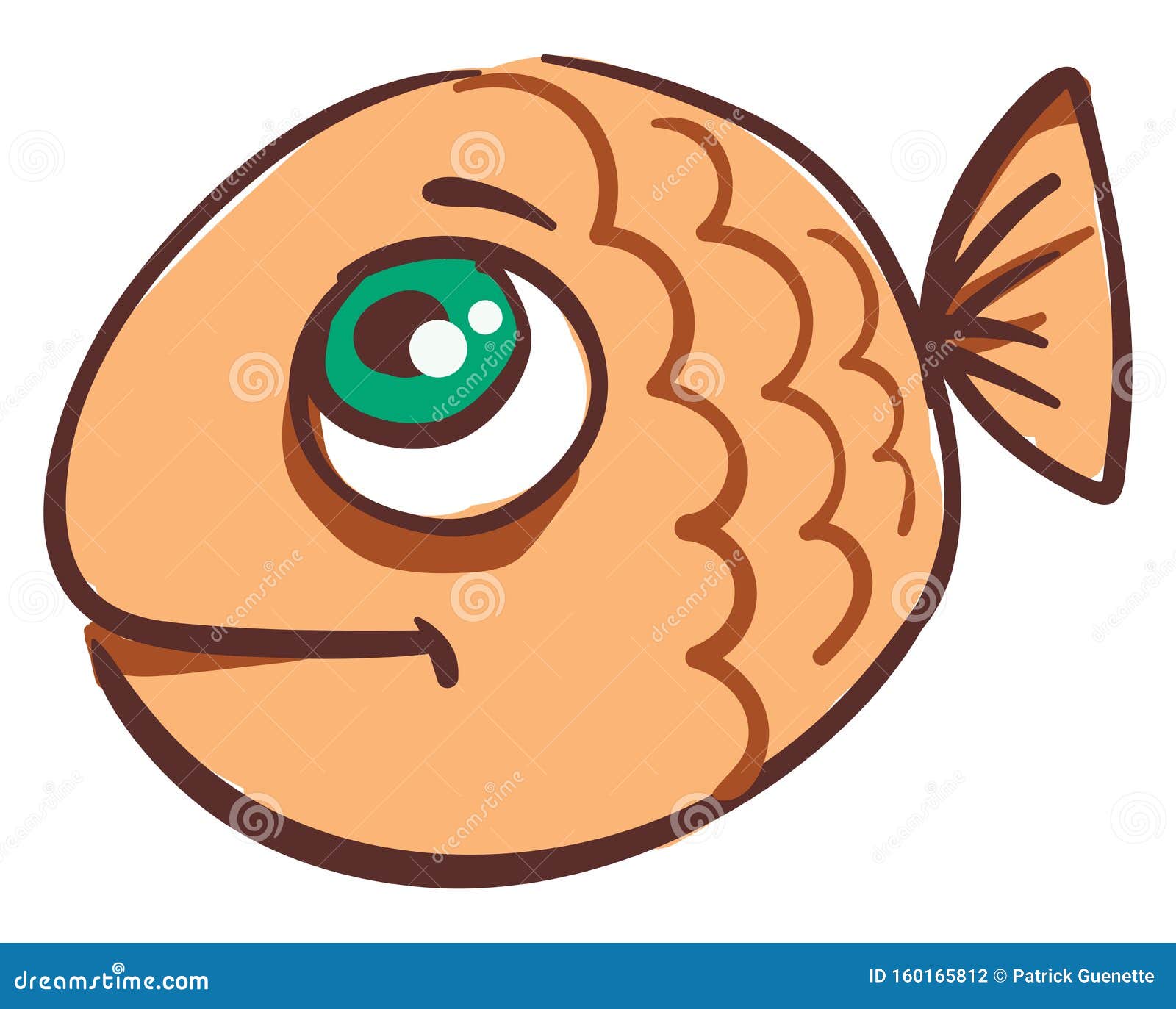 Round Fish, Vector or Color Illustration Stock Vector - Illustration of ...
