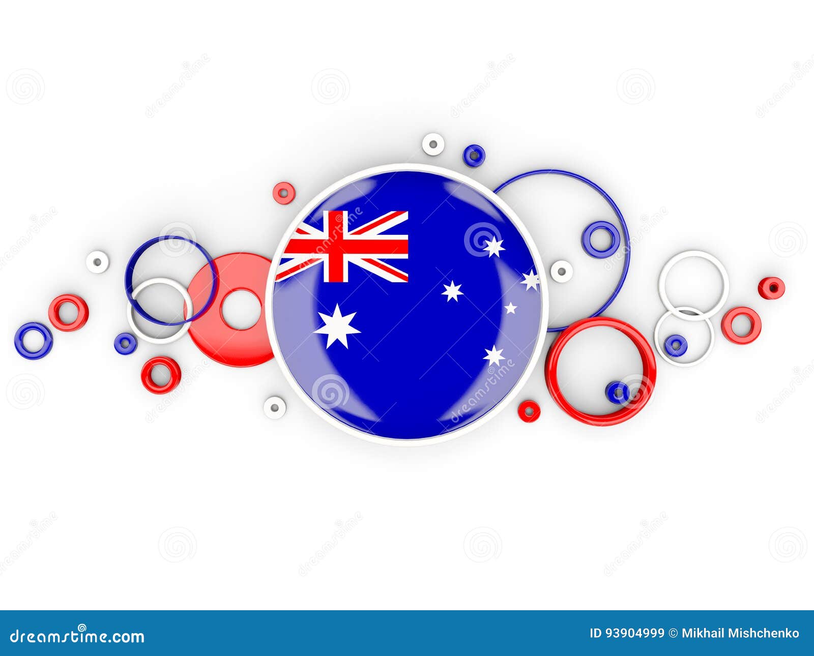 Round Flag of Australia with Circles Pattern Stock Illustration ...