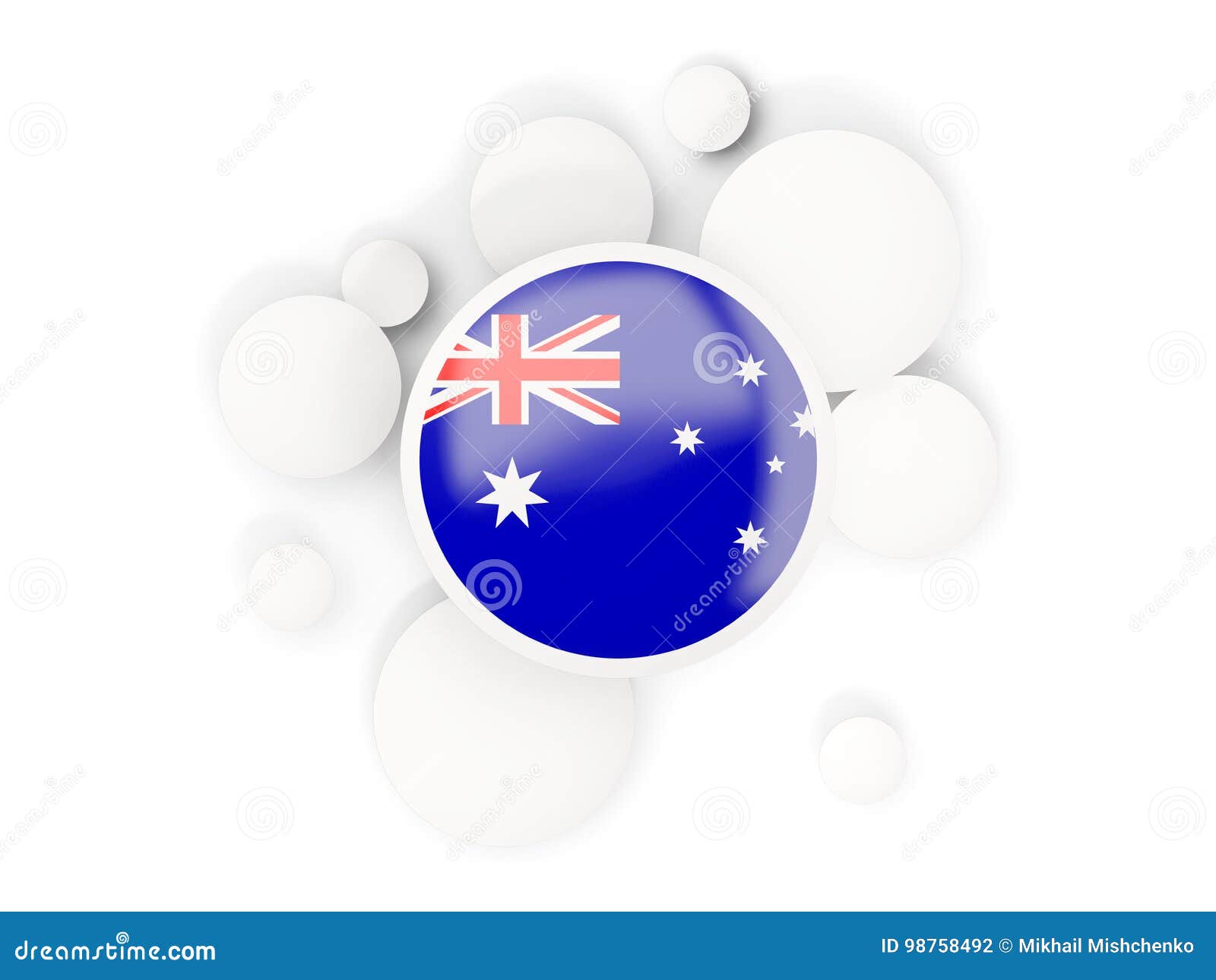 Round Flag of Australia with Circles Pattern Stock Illustration ...